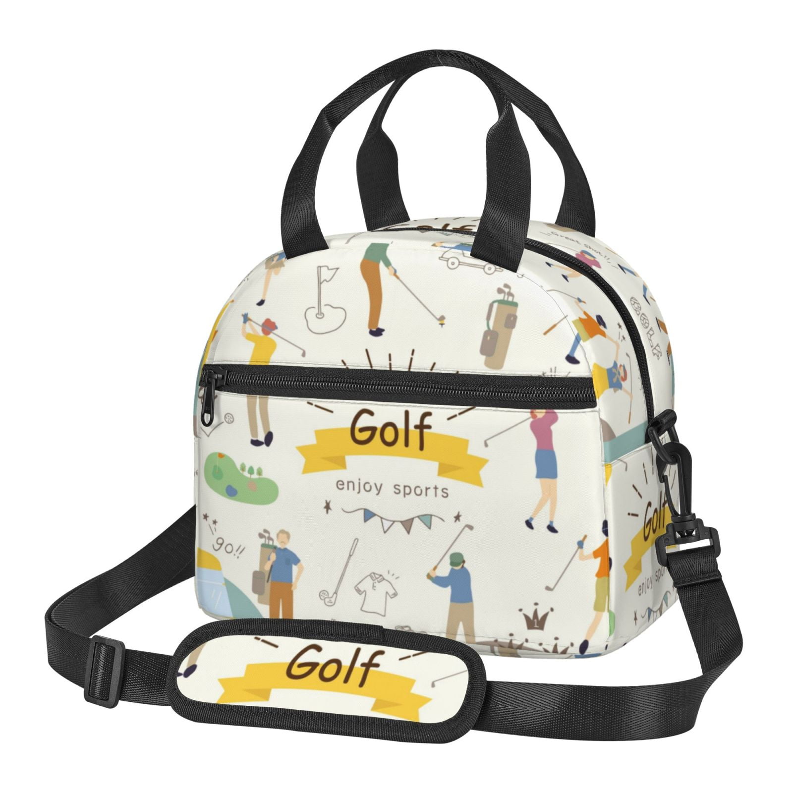 Xecao Golf Icons And Golfer Print Insulated Lunch Box, Lunch Cags Lunch ...