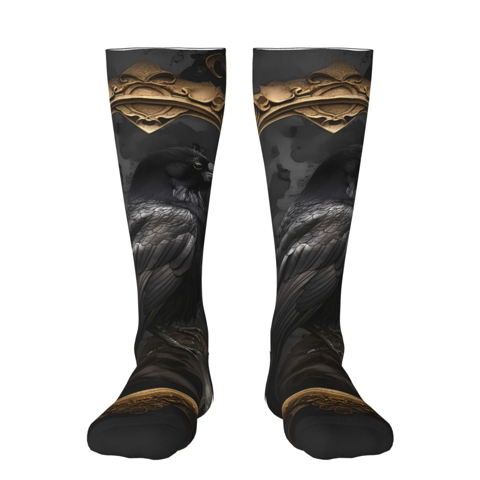 Xecao Gothic Raven Portrait Print Compression Socks for Both Men And ...