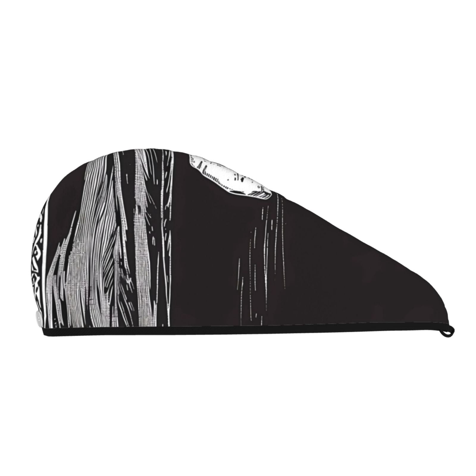 Xecao Gothic Skull Drape Print Hair Towel, Hair Turbans for Wet Hair ...
