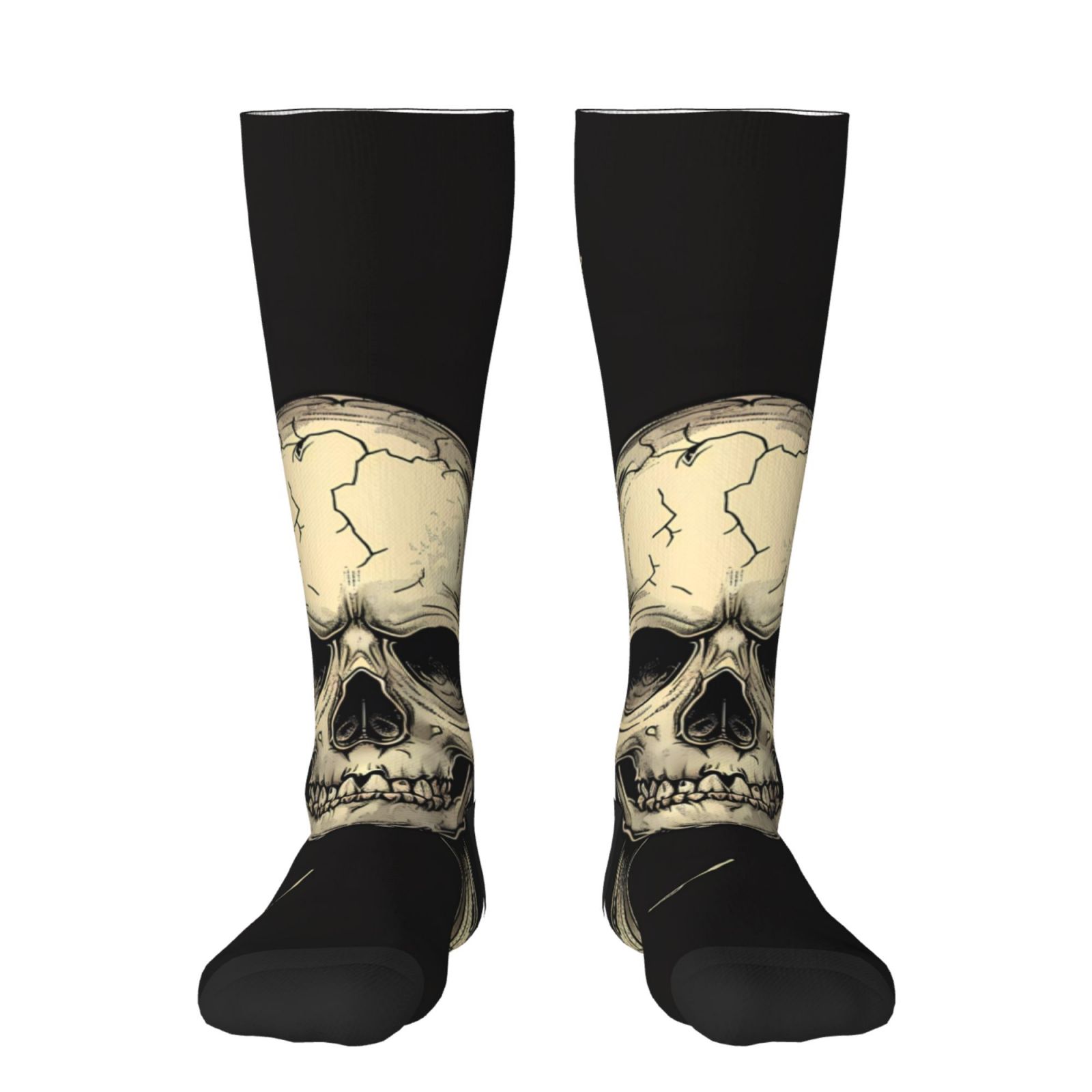 Xecao Gothic Winged Skull Print Compression Socks for Both Men And ...