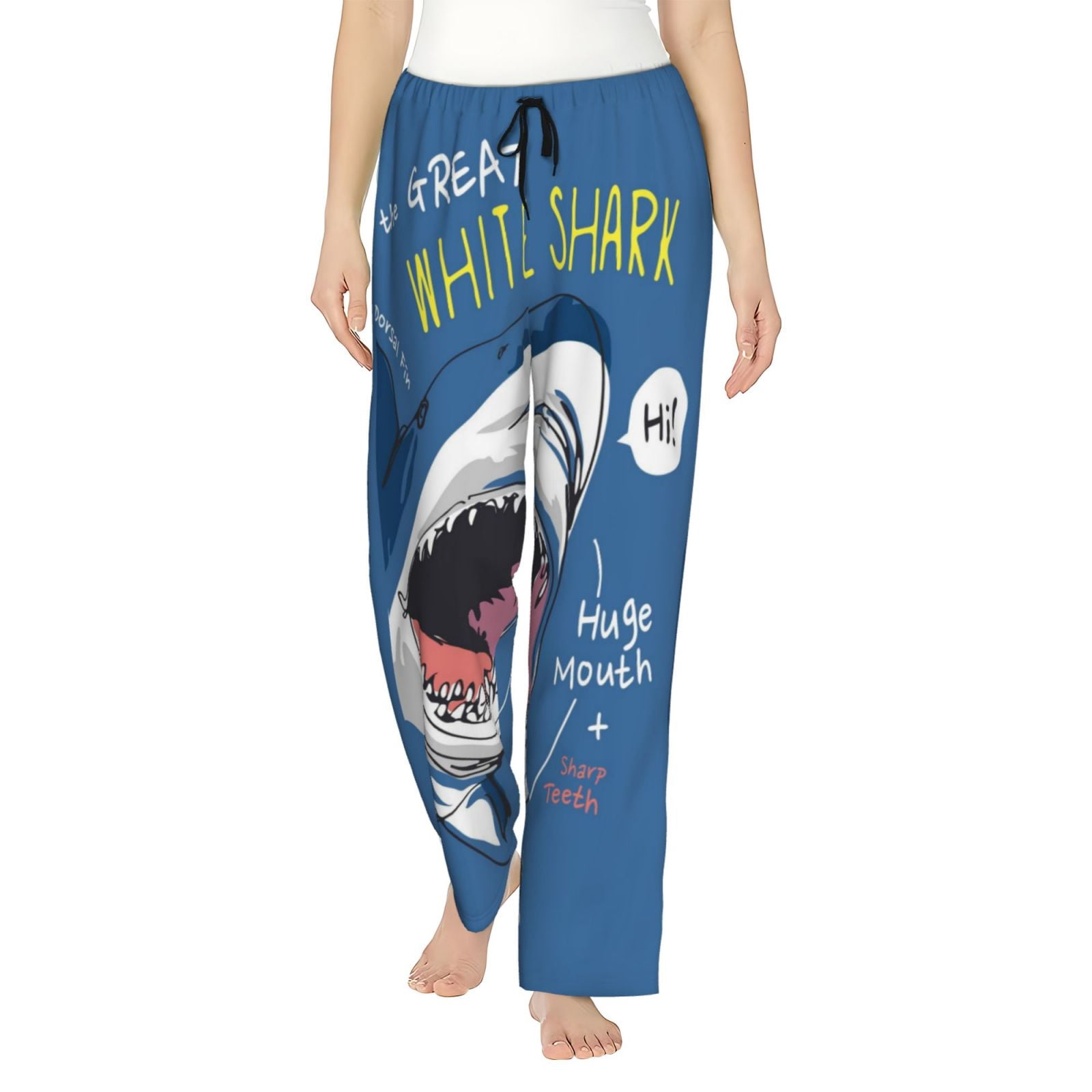 Xecao Great White Shark Women's Straight Lounge Pajama Pants: The ...