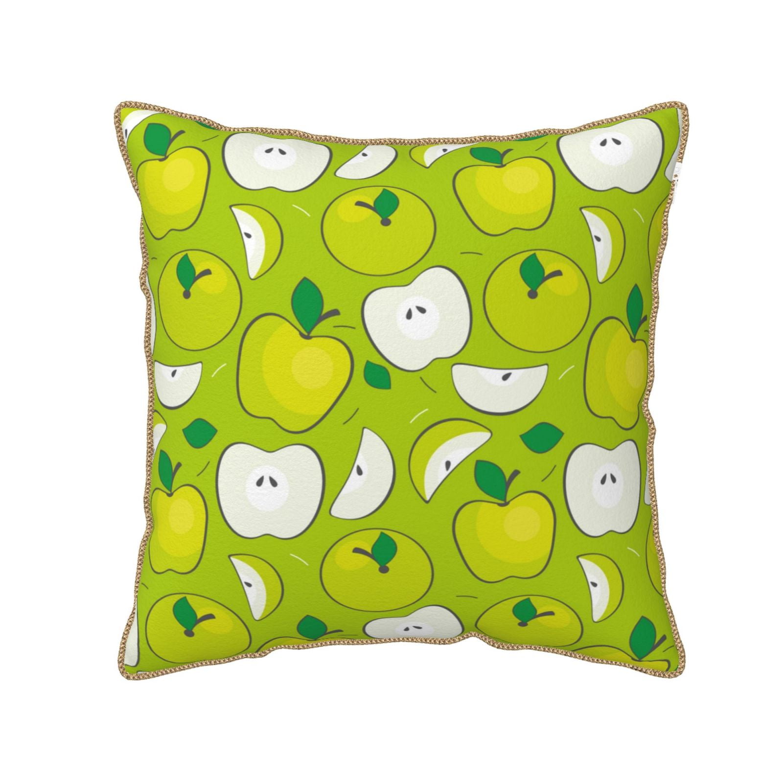 Xecao Green Apple Print Soft Velvet Decorative Throw Pillow Covers ...