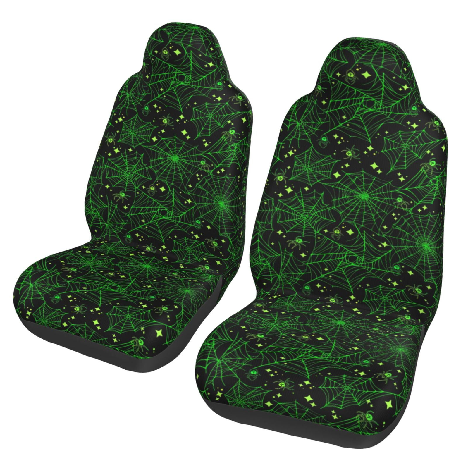 Xecao Green Bright Web with Spiders Print Car Seat Cover in That Fits ...