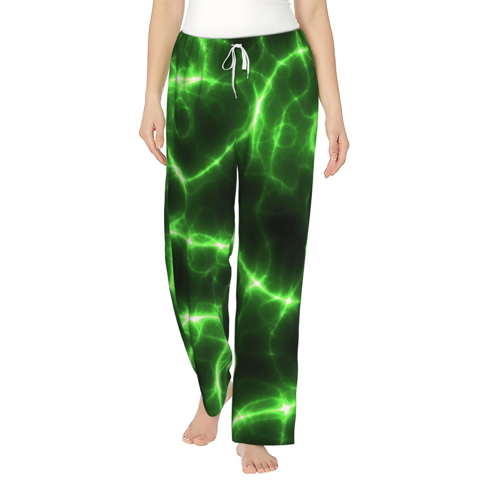 Xecao Green Lightning Women's Straight Lounge Pajama Pants: The Epitome ...