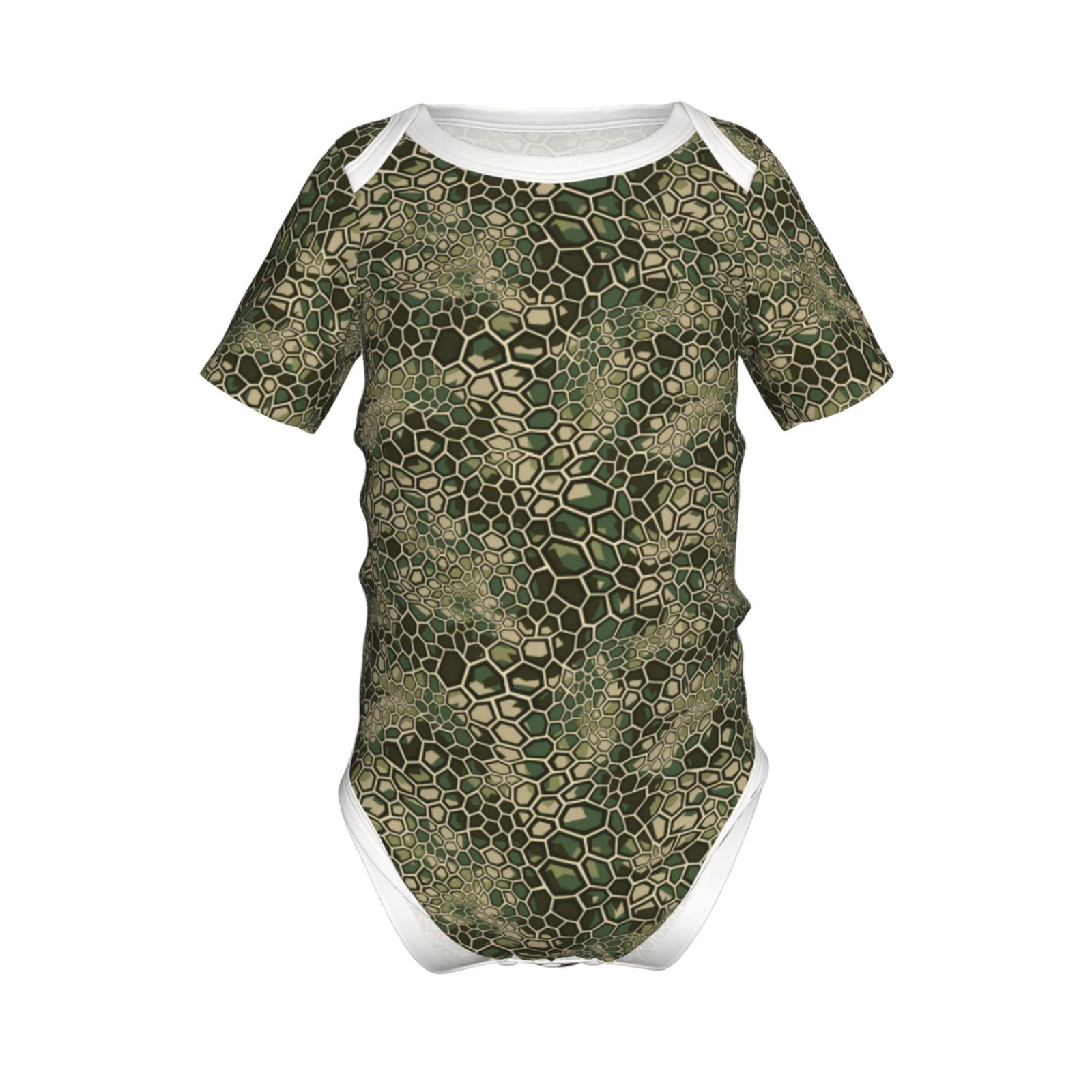 Xecao Green Snake Skin Pattern Baby Climbing Bodysuit Short Sleeve ...