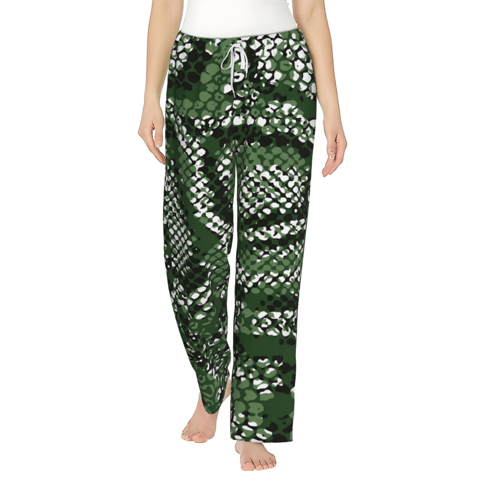 Xecao Green Snakeskin Women's Straight Lounge Pajama Pants: The Epitome ...