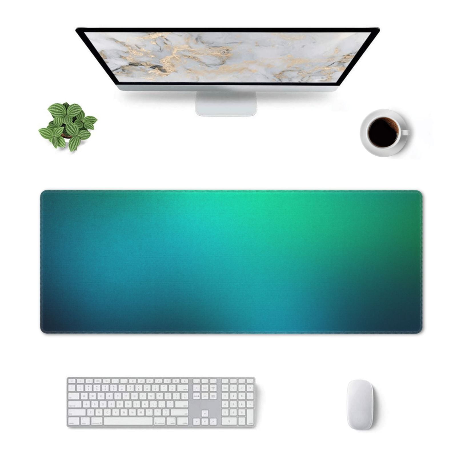 Xecao Green Turquoise Teal for Mouse Pad - Waterproof Extended Contour ...