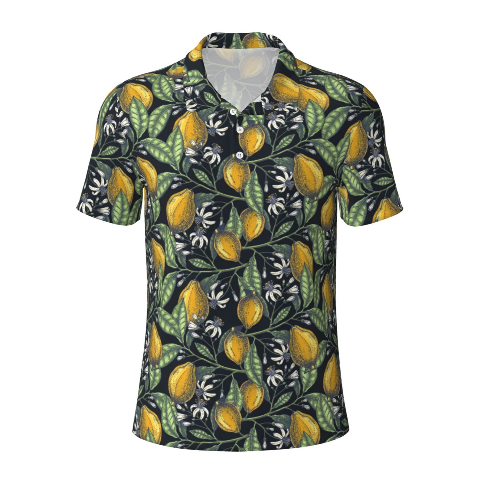 Xecao Hand Drawn Citrus Fruits Elegant Lemons for Mens' Casual Short ...