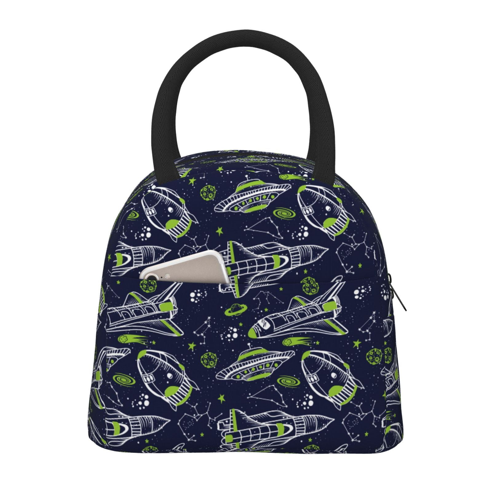 Xecao Hand Drawn Rockets Lunch Bag , an insulated, reusable tote bag ...