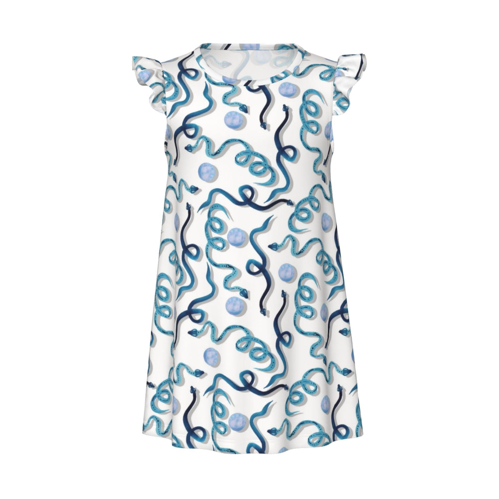 Xecao Hand Drawn Snake Nightgowns for Girls: Elegant Princess Pajama ...