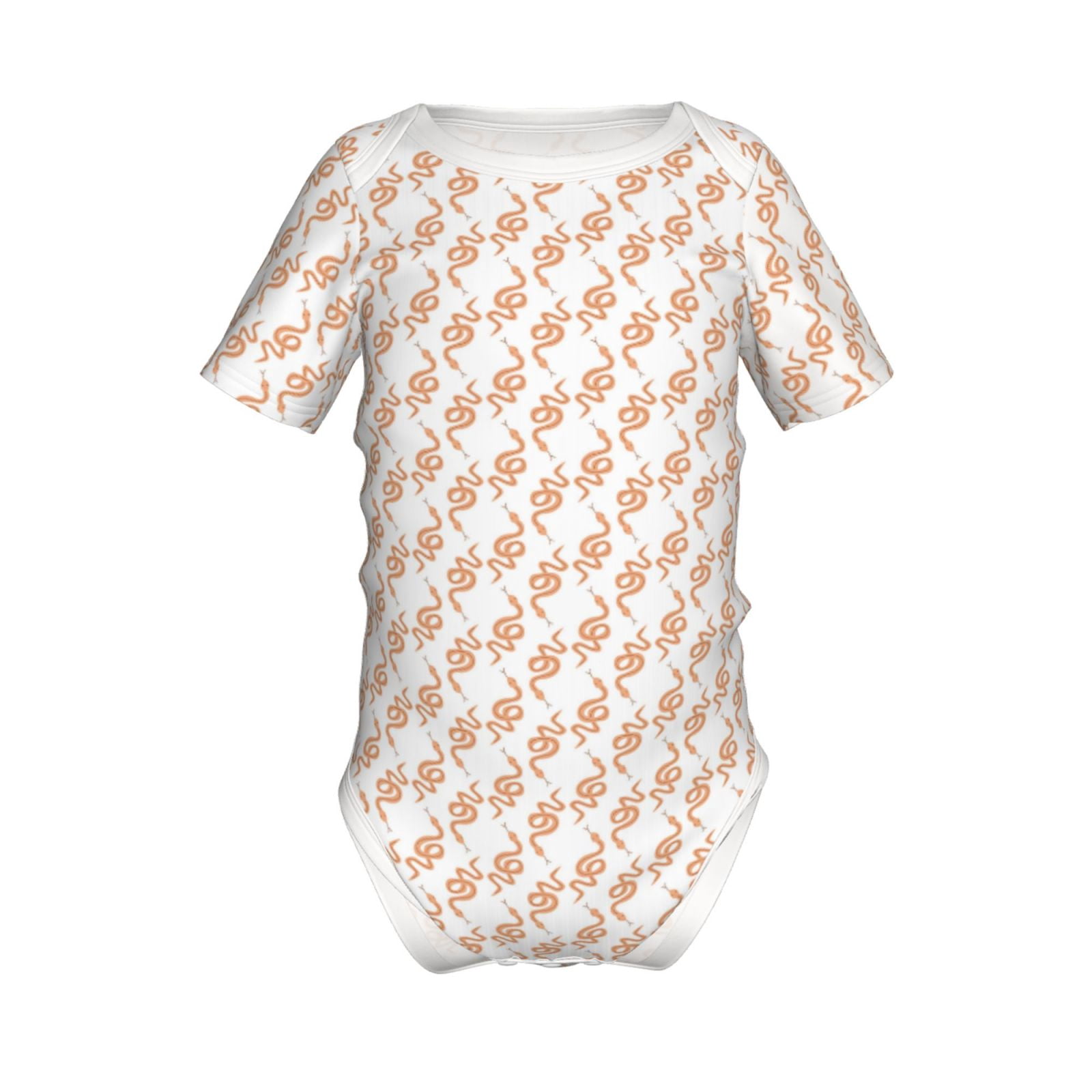 Xecao Hand Drawn Snake Pattern Baby Climbing Bodysuit Short Sleeve ...