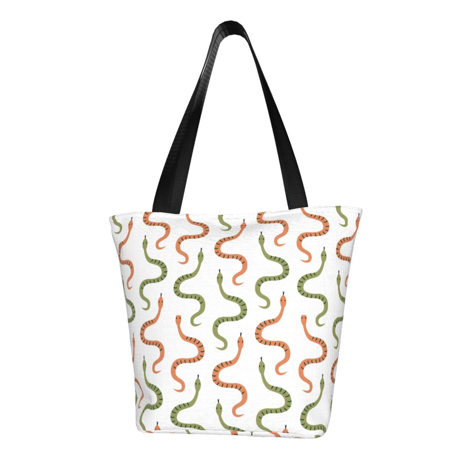 Xecao Hand Drawn Snake for Tote Bag for Women -Tote Shoulder Bag with A ...
