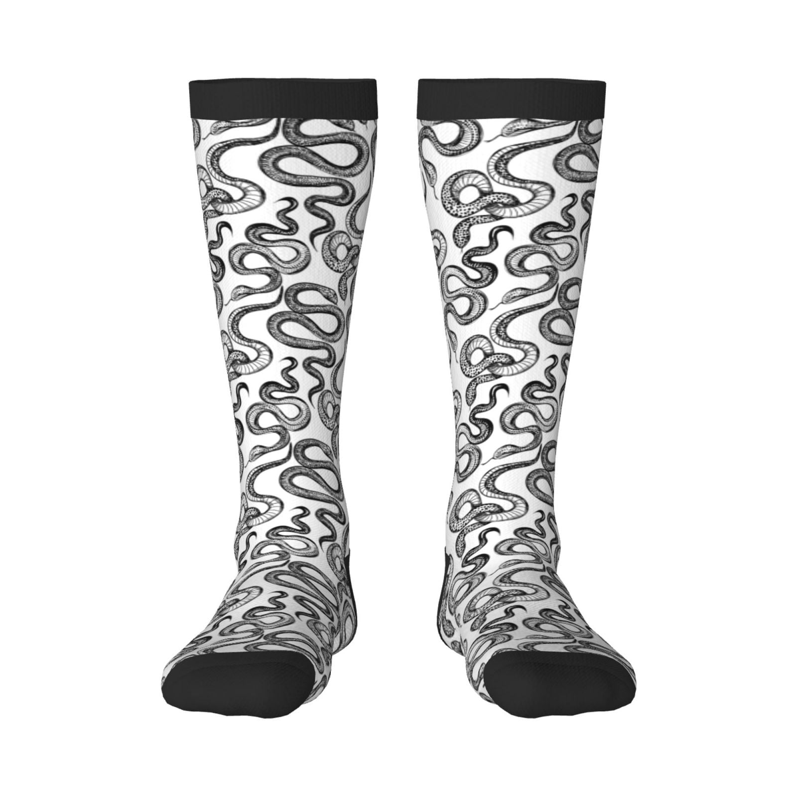 Xecao Hand Drawn Snake print thigh-high socks, crafted for both men and ...