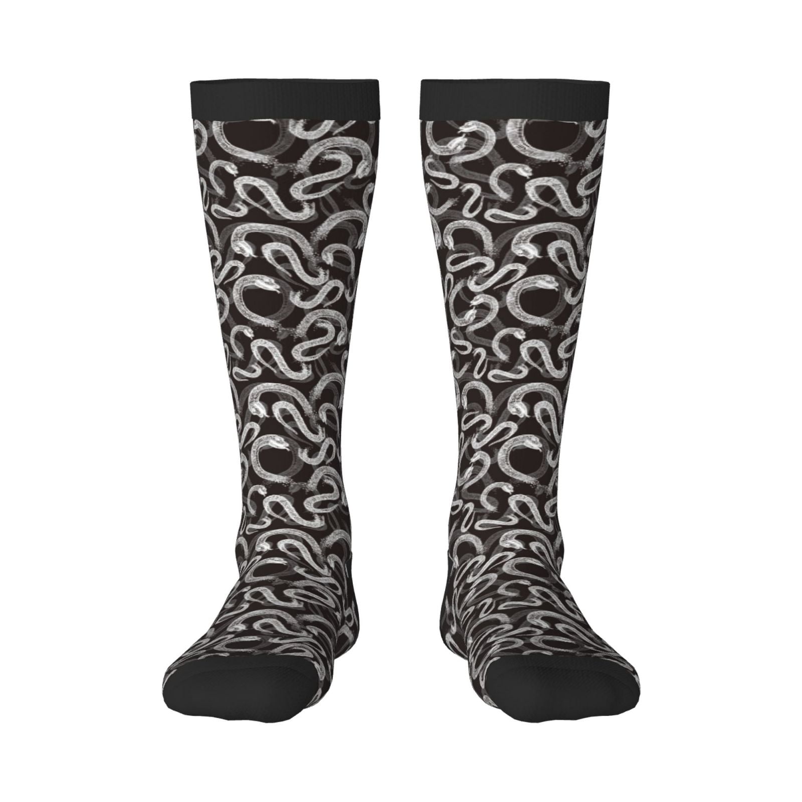 Xecao Hand Drawn Snake print thigh-high socks, crafted for both men and ...