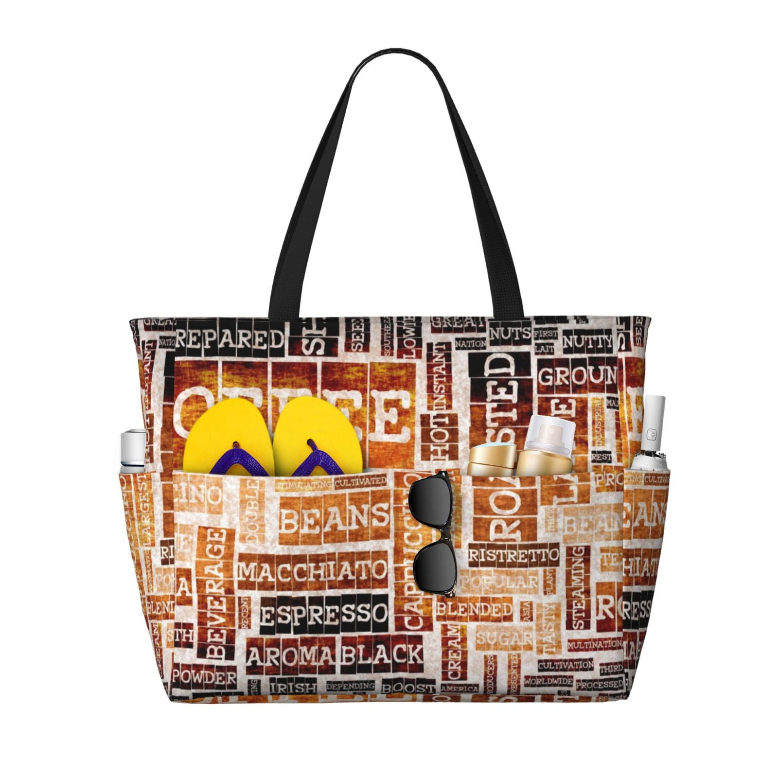 Xecao Hand Drawn Vintage Coffee for versatile beach bag for women ...