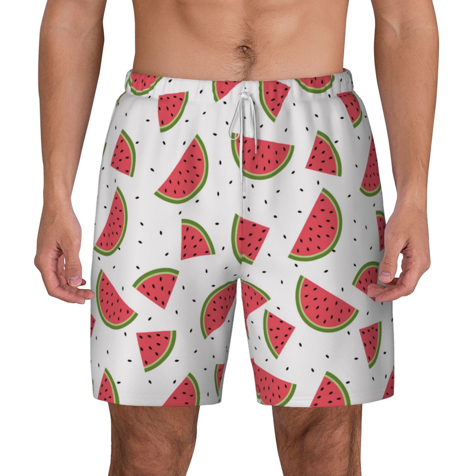 Xecao Hand Drawn Watermelon for Men's Swimming Trunks Swim Trunks Quick ...