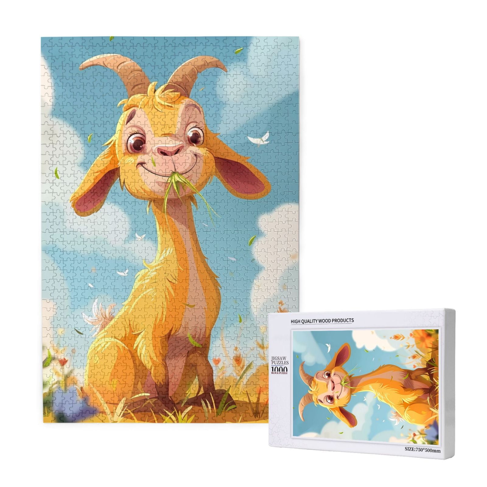 Xecao Happy Goat In Meadow Pattern 1000 Piece Puzzles , Jigsaw Puzzles ...