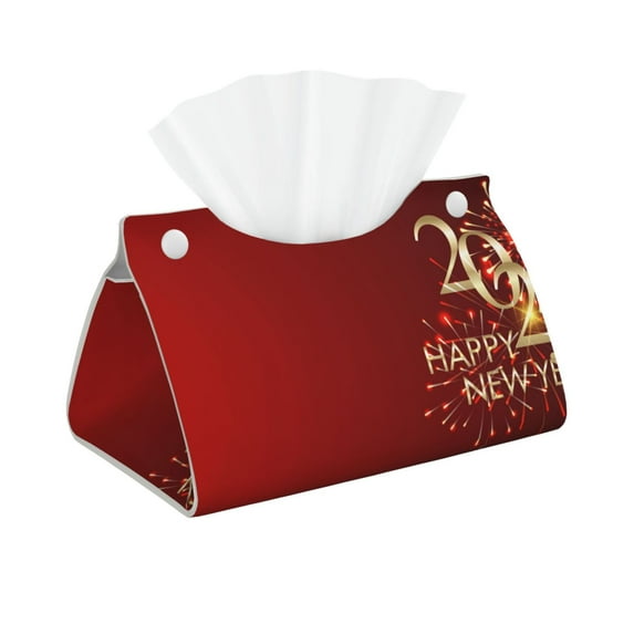 Xecao Happy New Year 2025 Print Tissue Box Cover,Modern PVC Leather ...