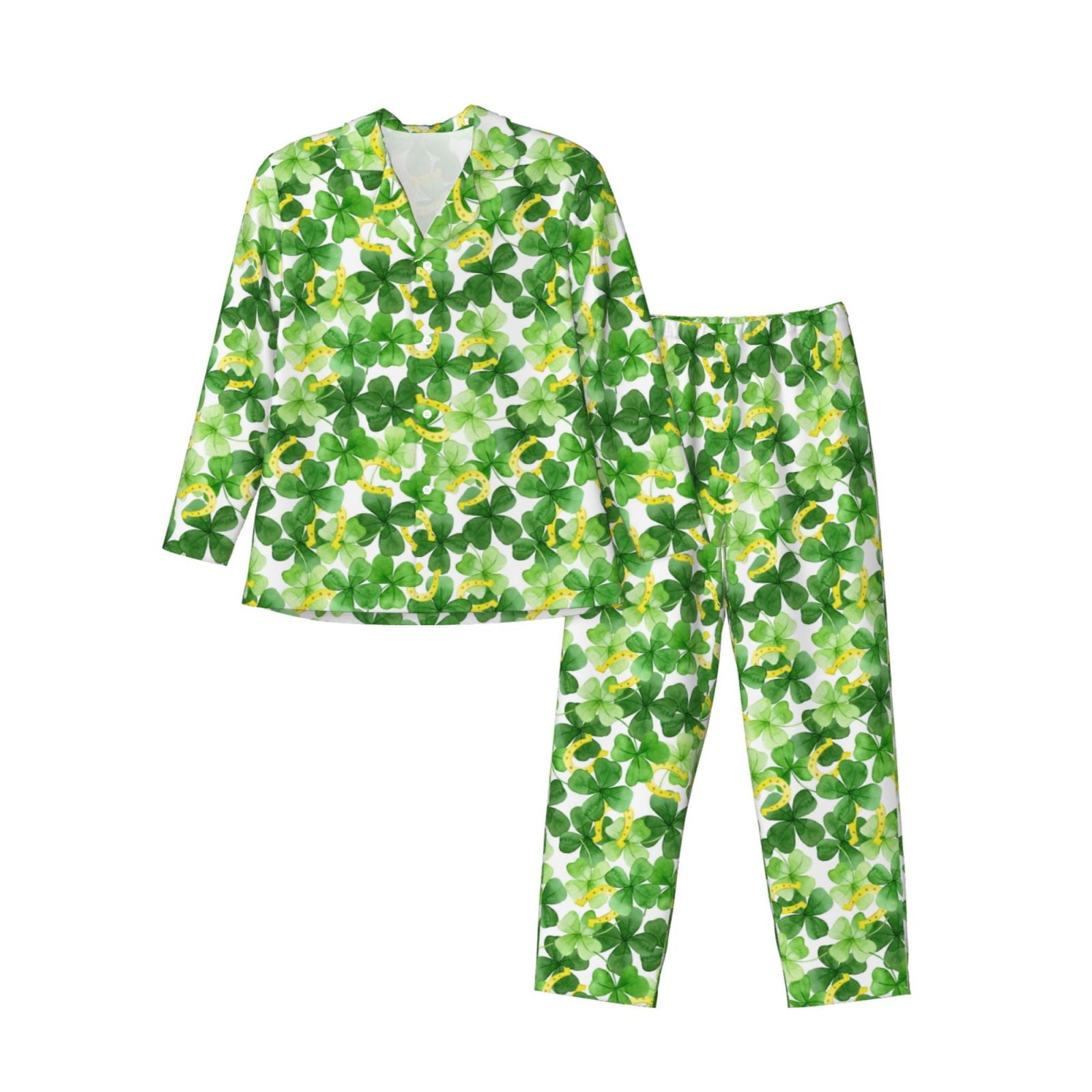 Xecao Happy St. Patrick's Day Print Pajamas Set Mens Pajamas Long ...