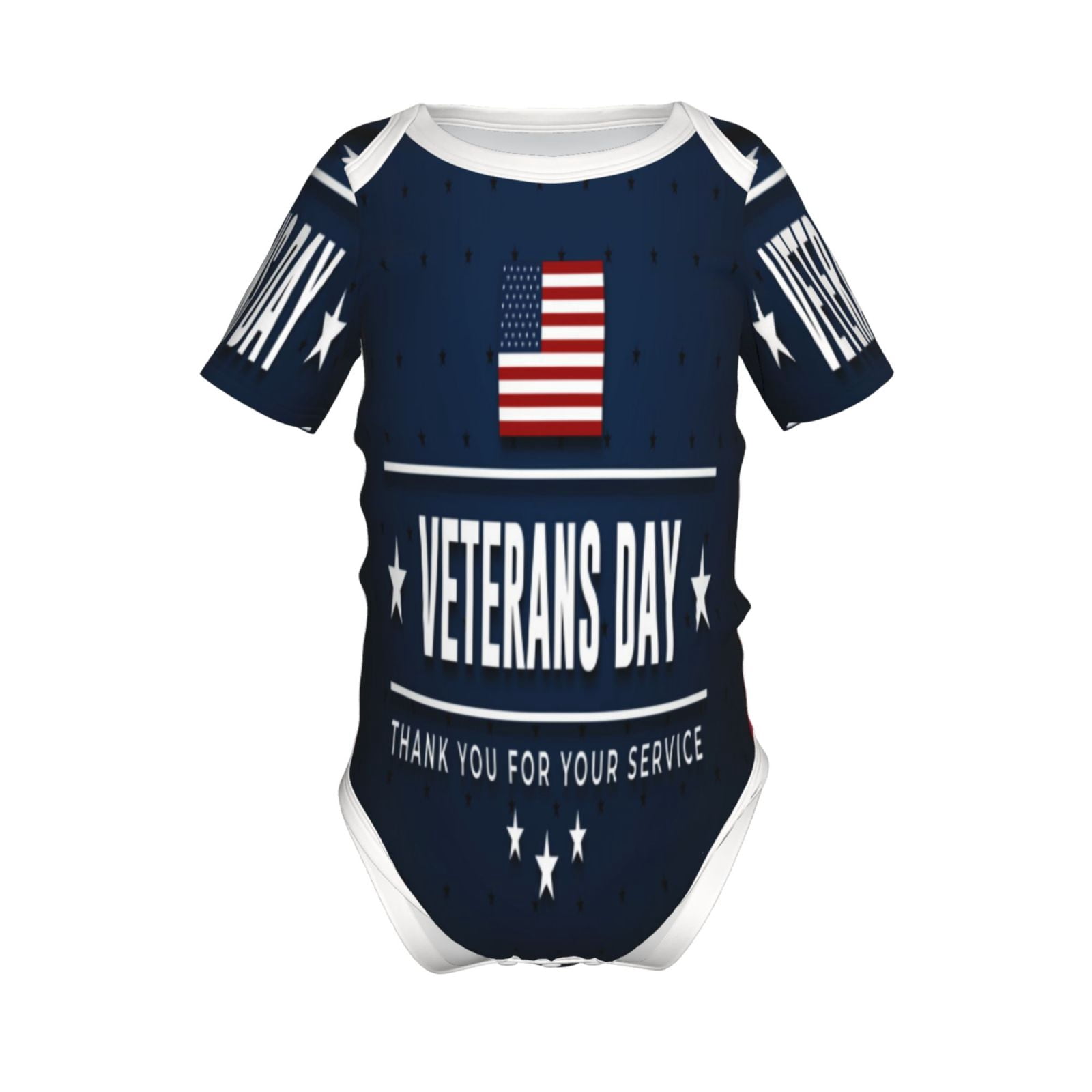Xecao Happy Veterans Day Pattern Baby Climbing Bodysuit Short Sleeve ...