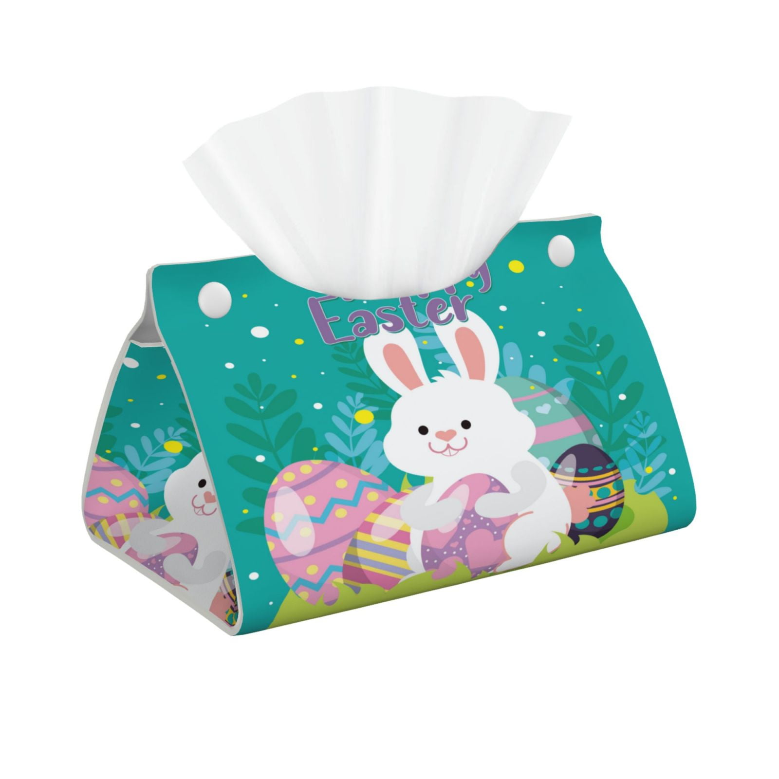 Xecao Happy easter Print Tissue Box Cover,Modern PVC Leather Square ...