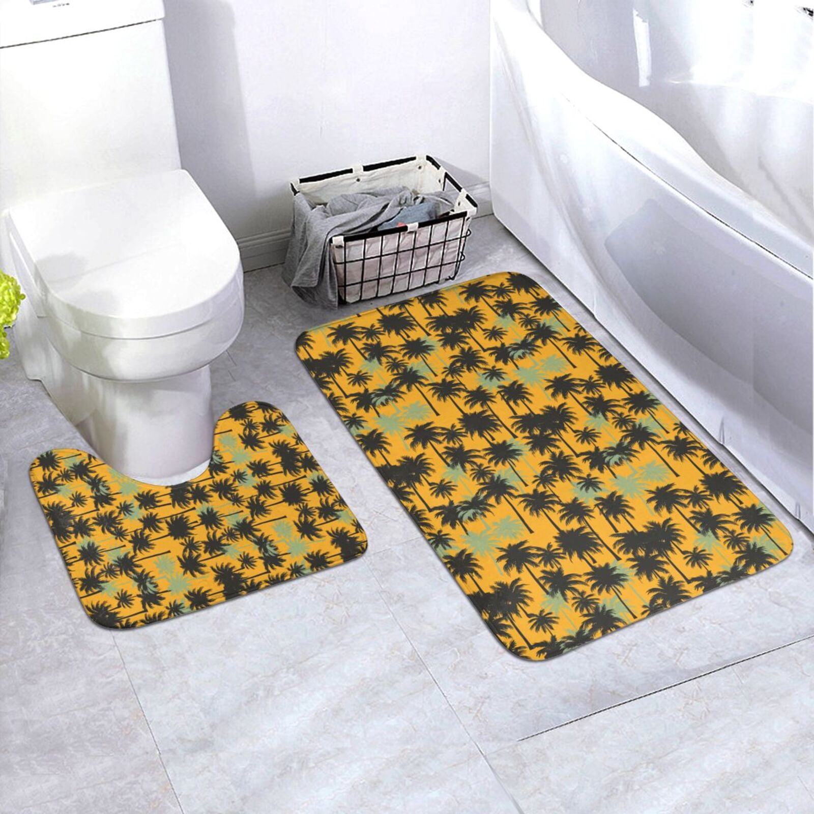 Xecao Hawaii Palms 2-Piece Vintage Seamless Anti-Skid Mat Set ...