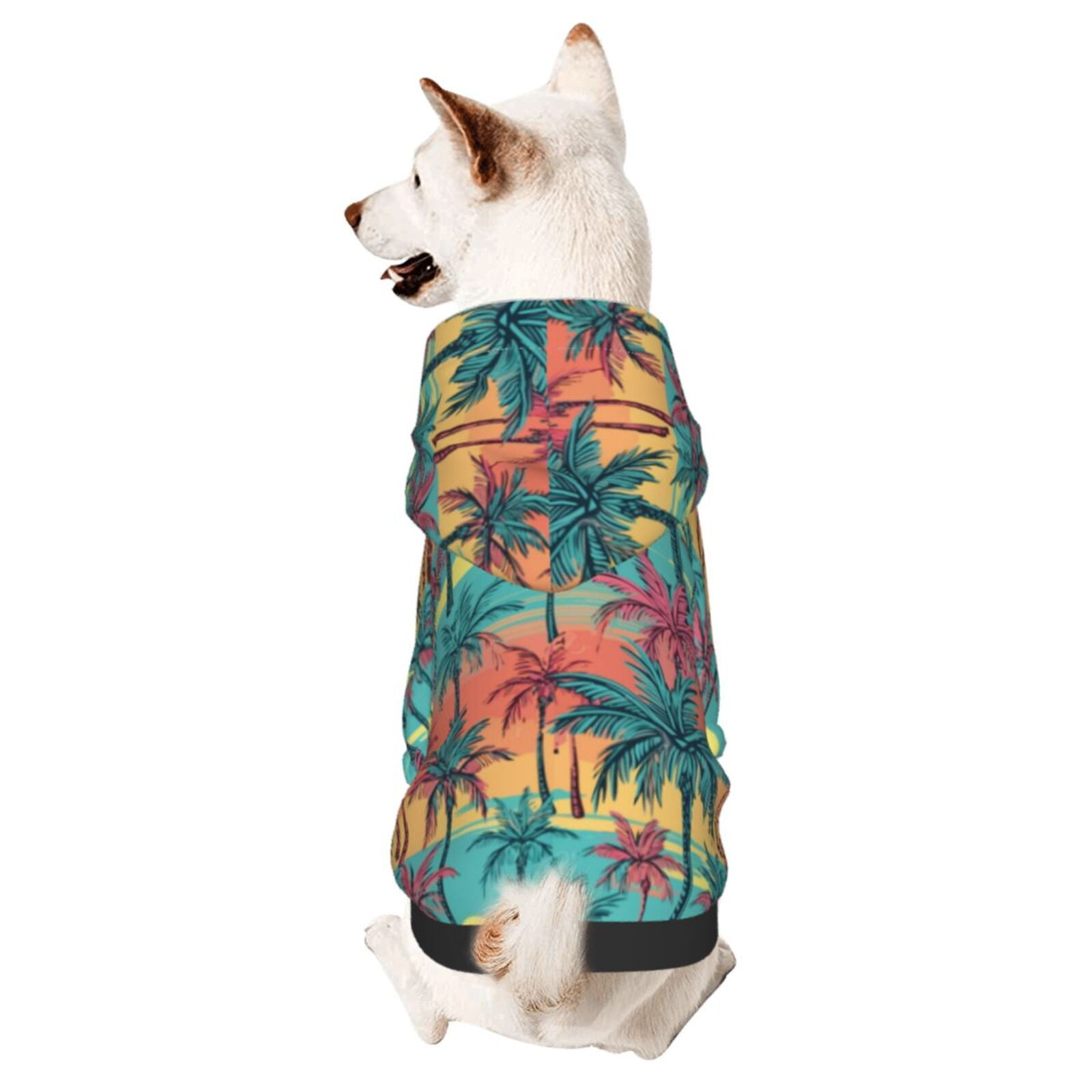 Xecao Hawaii Palms Pattern Sweatshirts Winter Pet Dog Hoodie Puppy Coat ...
