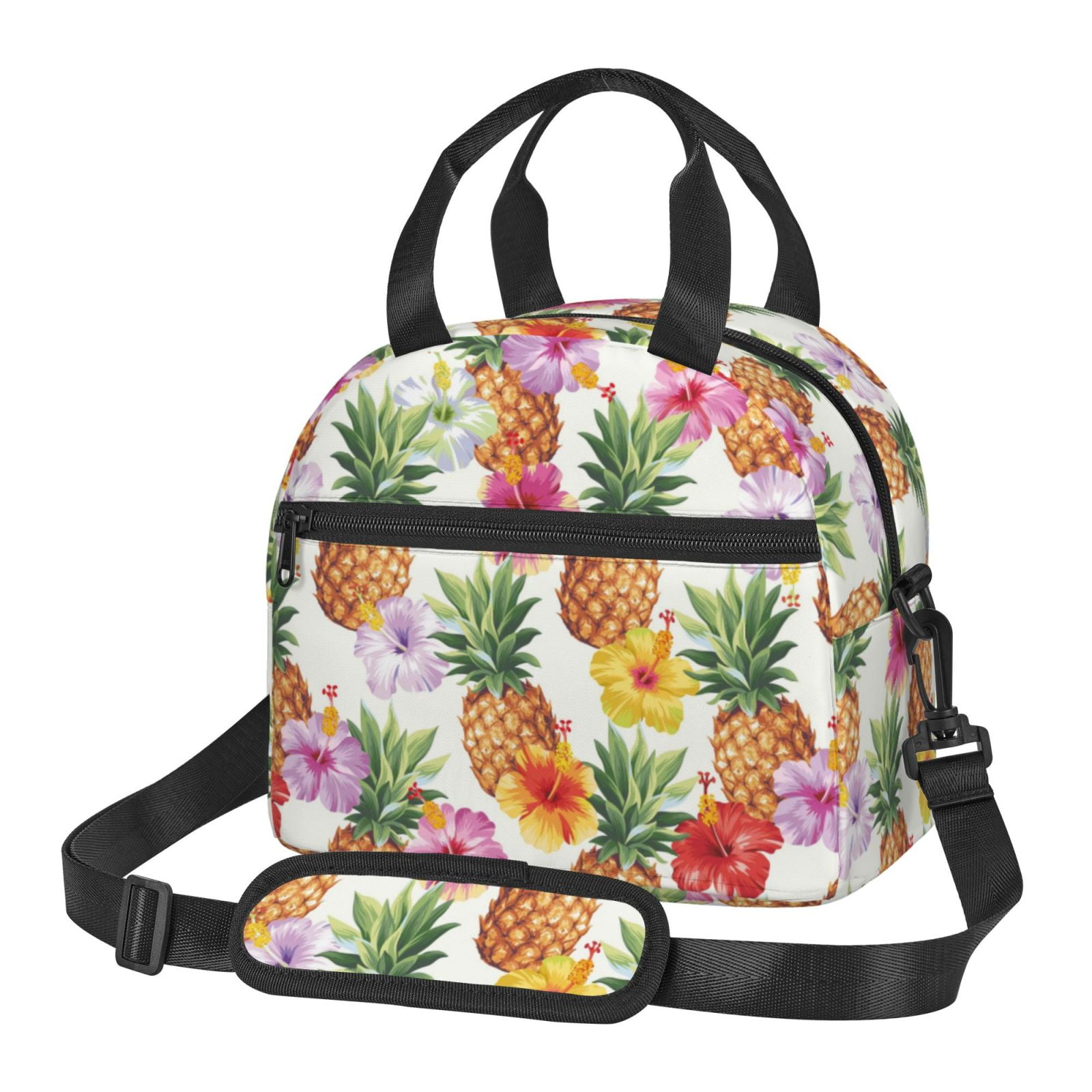 Xecao Hawaiian Pineappl Print Insulated Lunch Box, Lunch Cags Lunch Bag ...