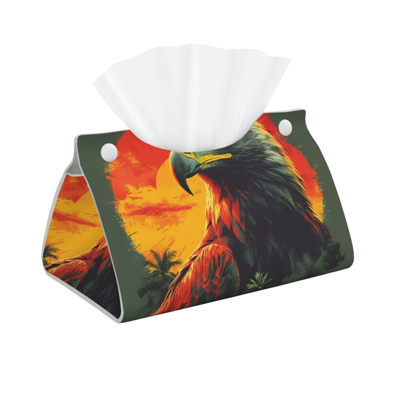 Xecao Hawaiian Style Bald Eagle Print Tissue Box Cover,Modern PVC ...