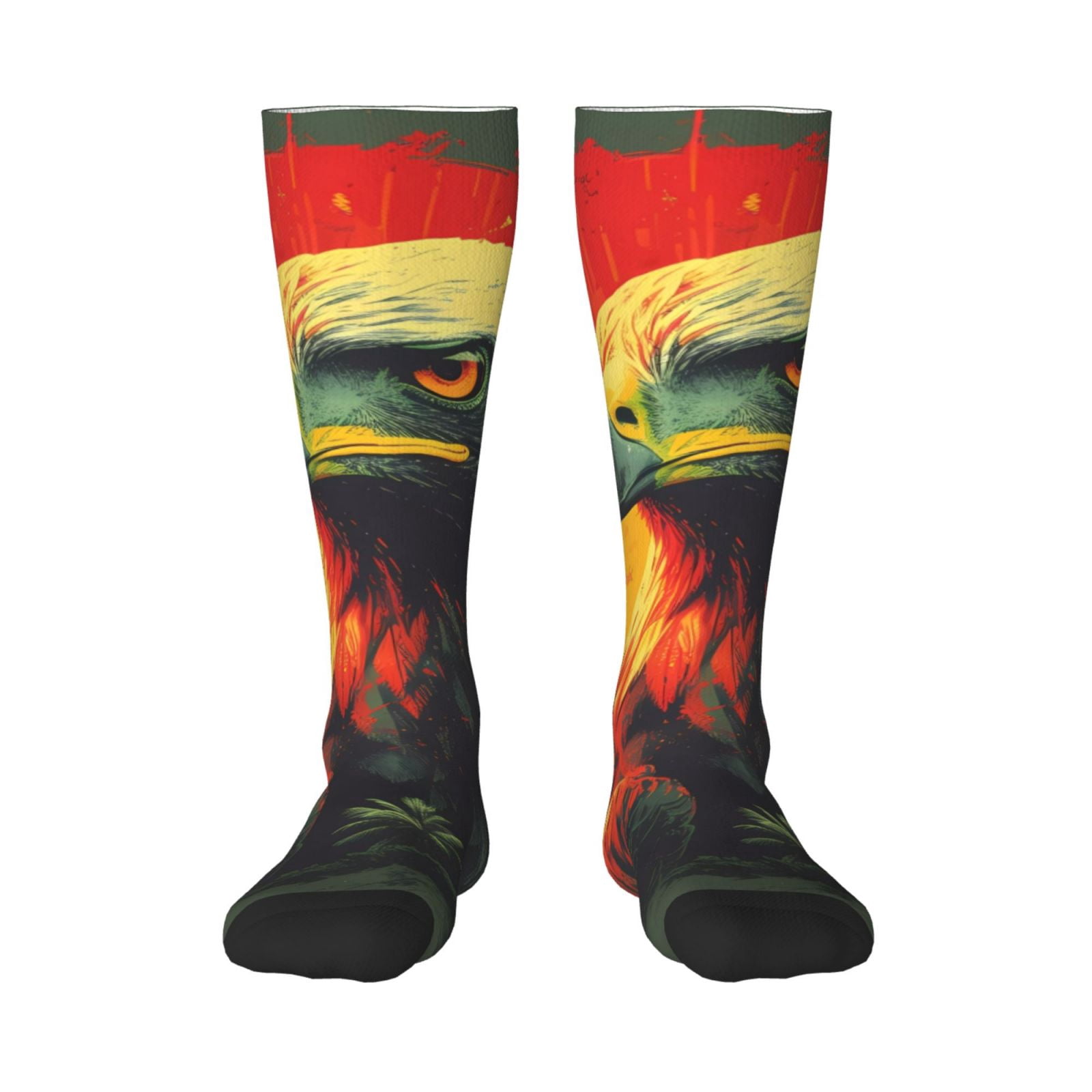 Xecao Hawaiian Style Bald Eagle print thigh-high socks, crafted for ...