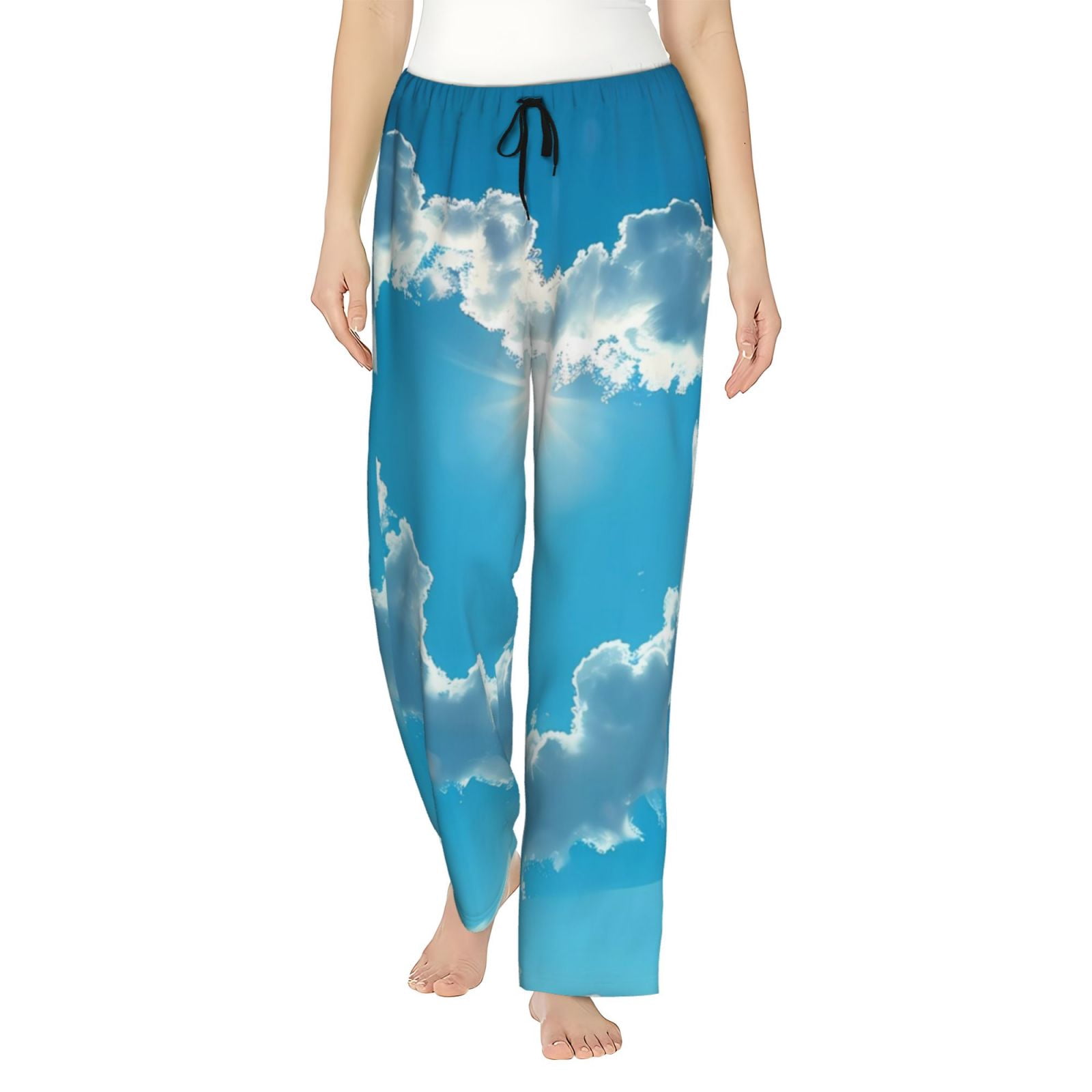 Xecao Heart Shaped Cloud Print Women's Straight Lounge Pajama Pants,The ...