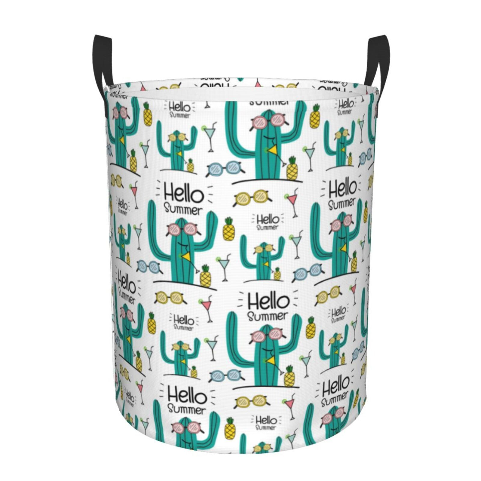 Xecao Hello Summer Print Laundry Hamper Basket,designed for Blanket ...