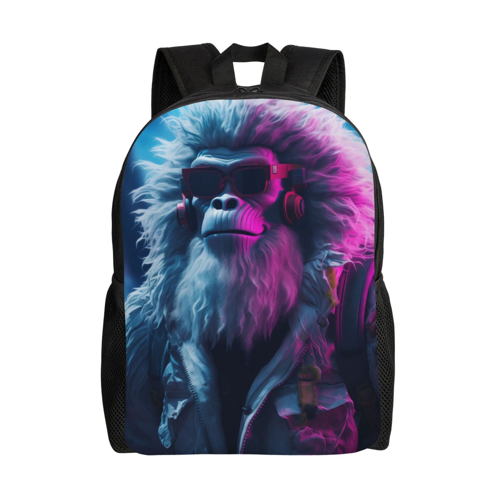 Xecao Hip-Hop Glasses Gorilla Print School Backpack with Laptop ...