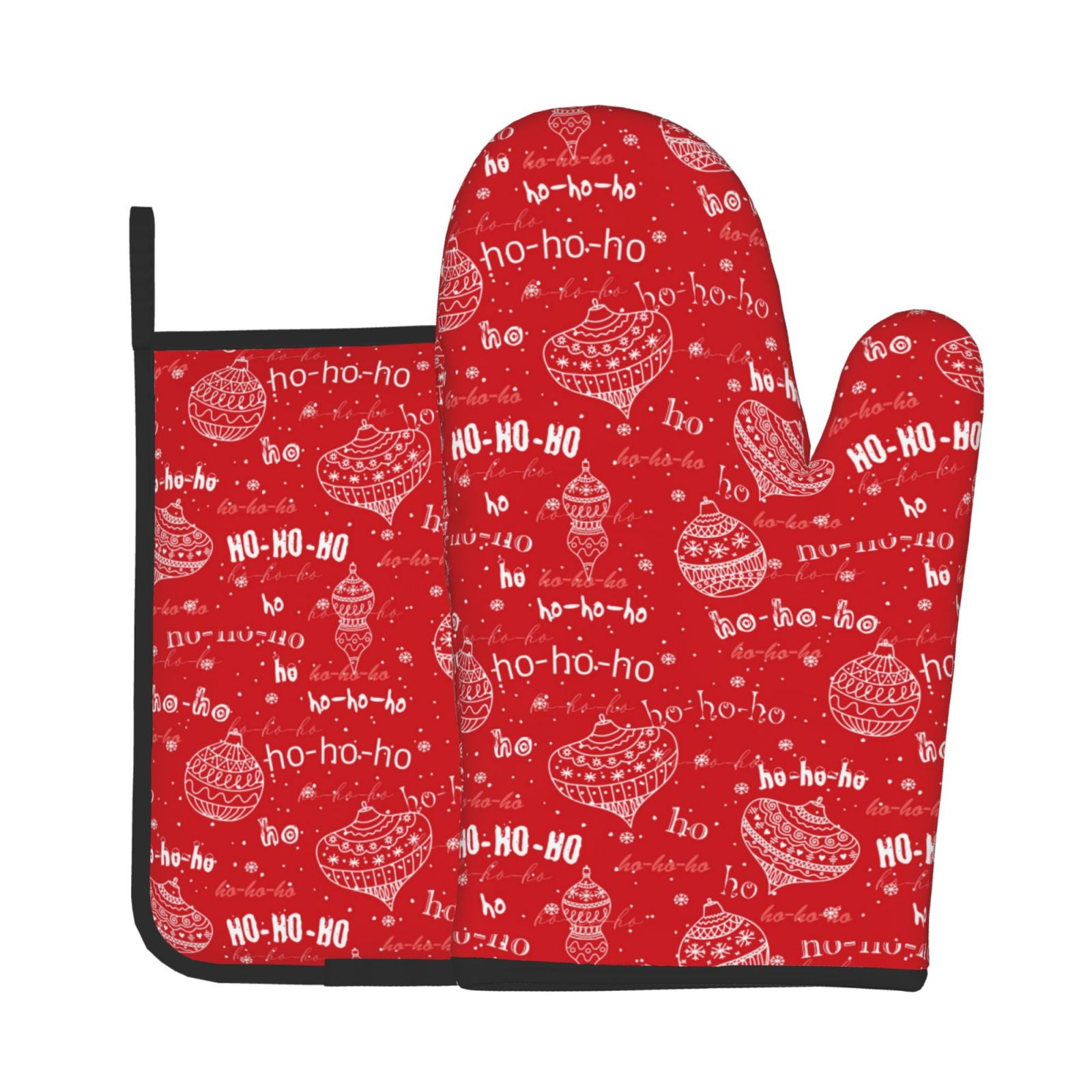 Xecao Hohoho1 Pattern Oven Mitts and Pot Holders Sets Heat Resistant ...