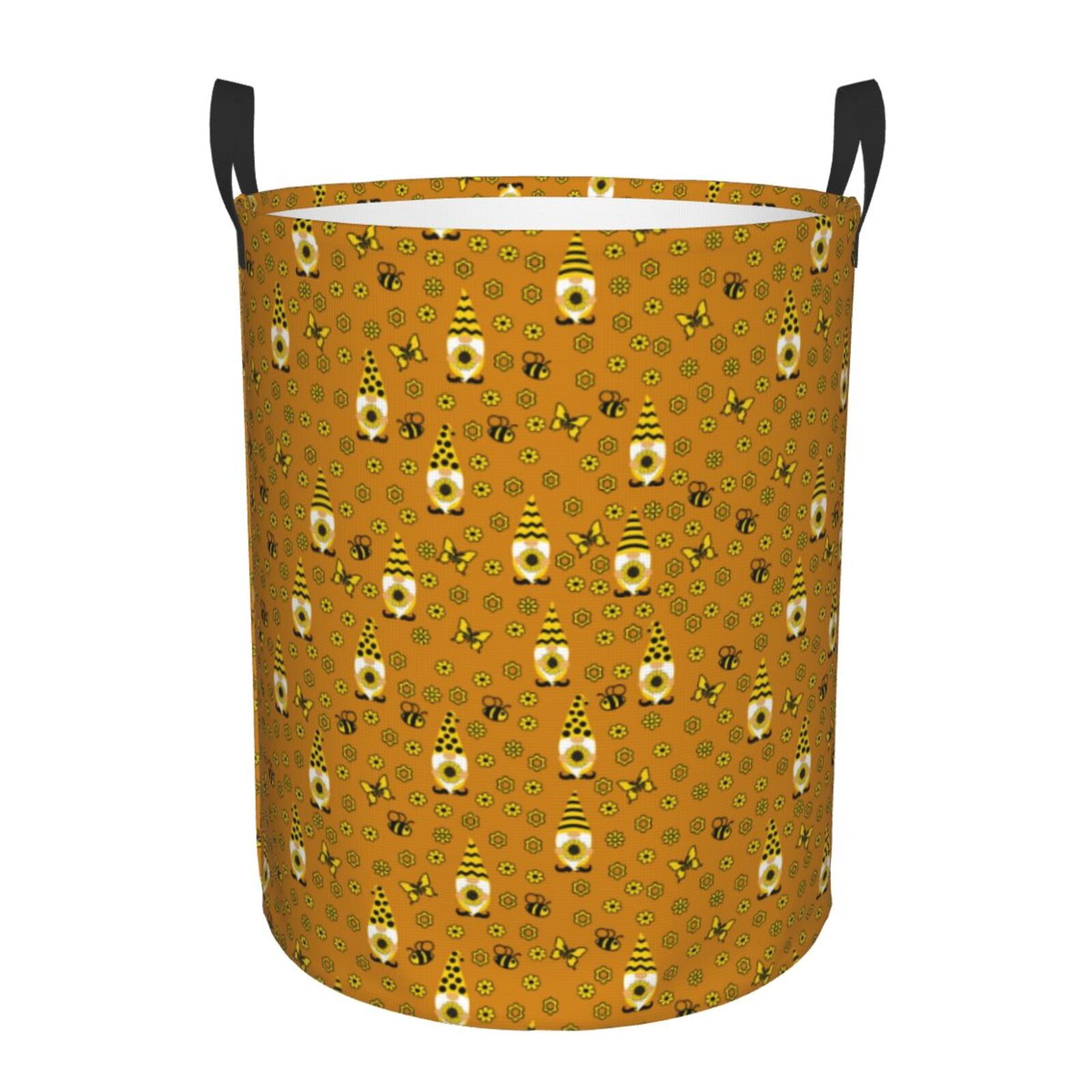 Xecao Honey Bee Gnomes Print Laundry Hamper Basket,designed for Blanket ...