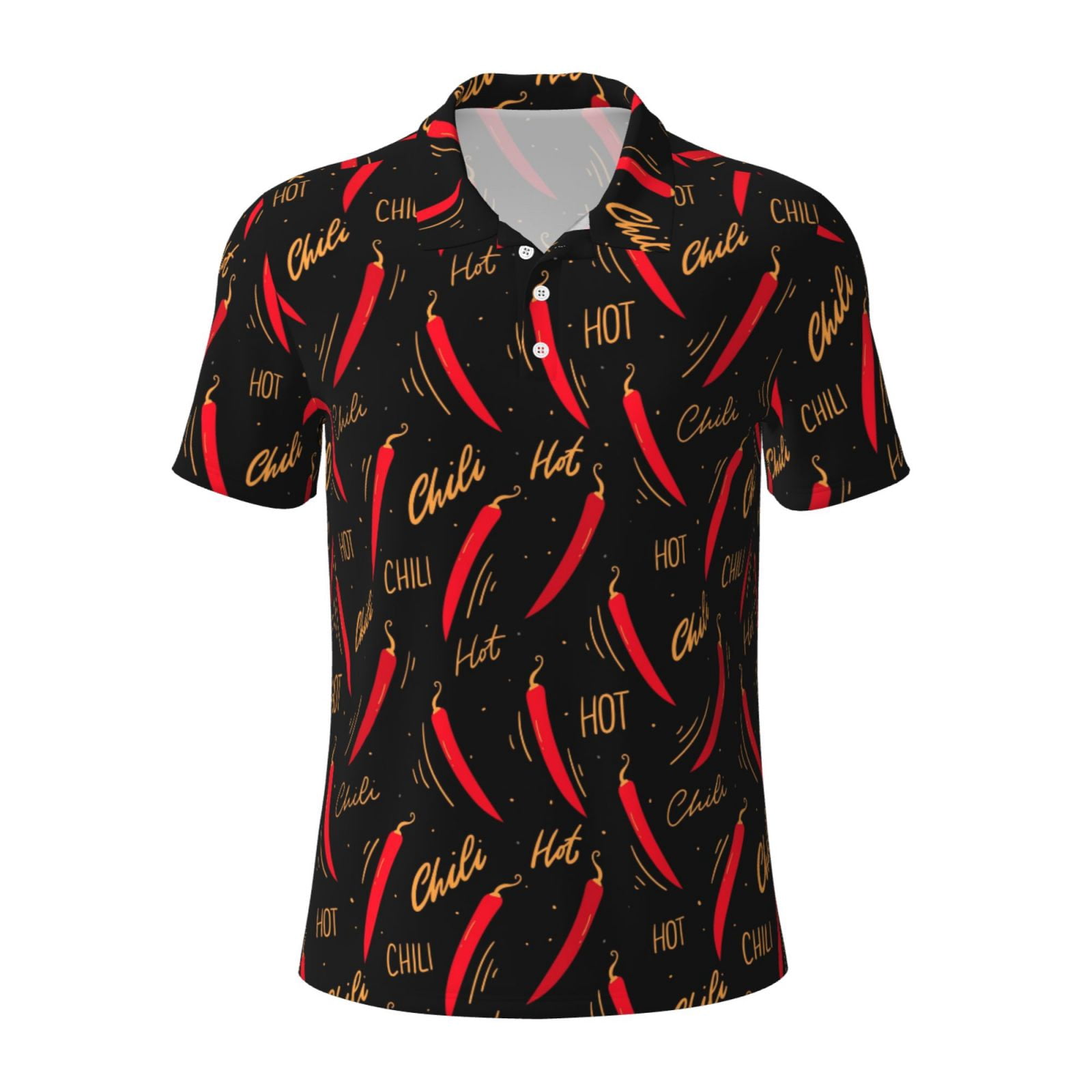 Xecao Hot Chili for Mens' Casual Short Sleeve Button-Down Polo Shirts ...