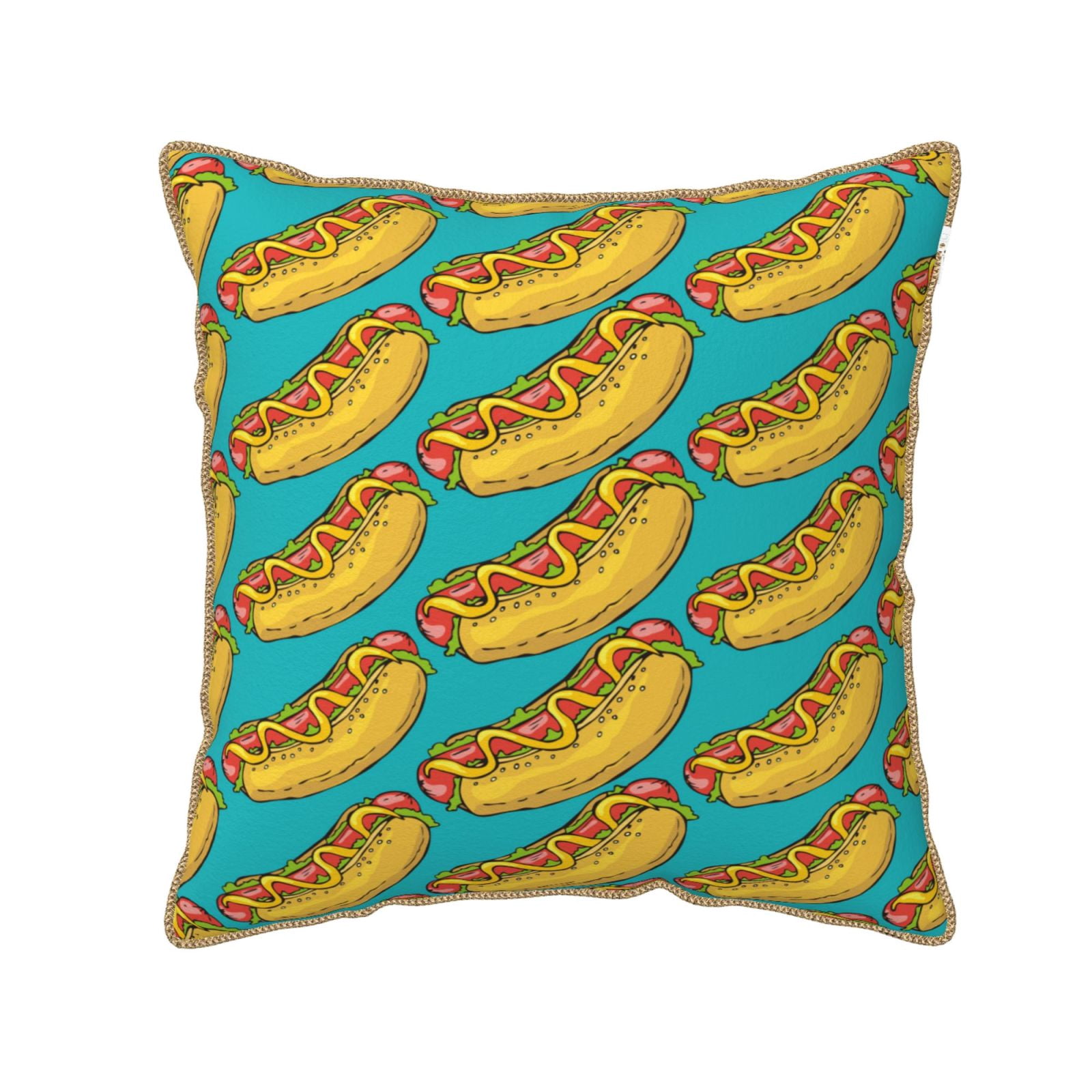 Xecao Hot Dogs 8 Print Soft Velvet Decorative Throw Pillow Covers ...