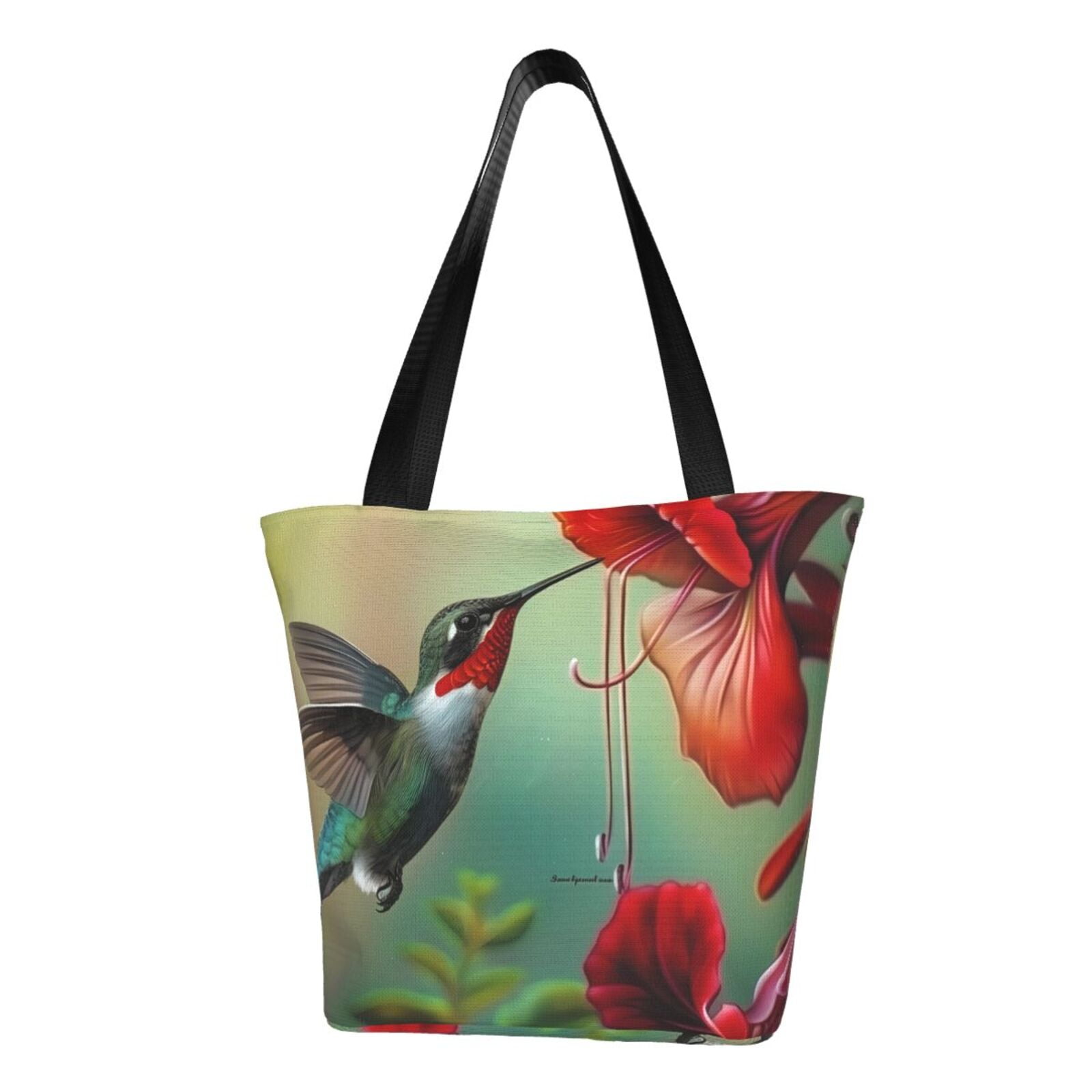 Xecao Hummingbird Floral Paradise for Tote Bag for Women -Tote Shoulder Bag with A Little Pocket ...