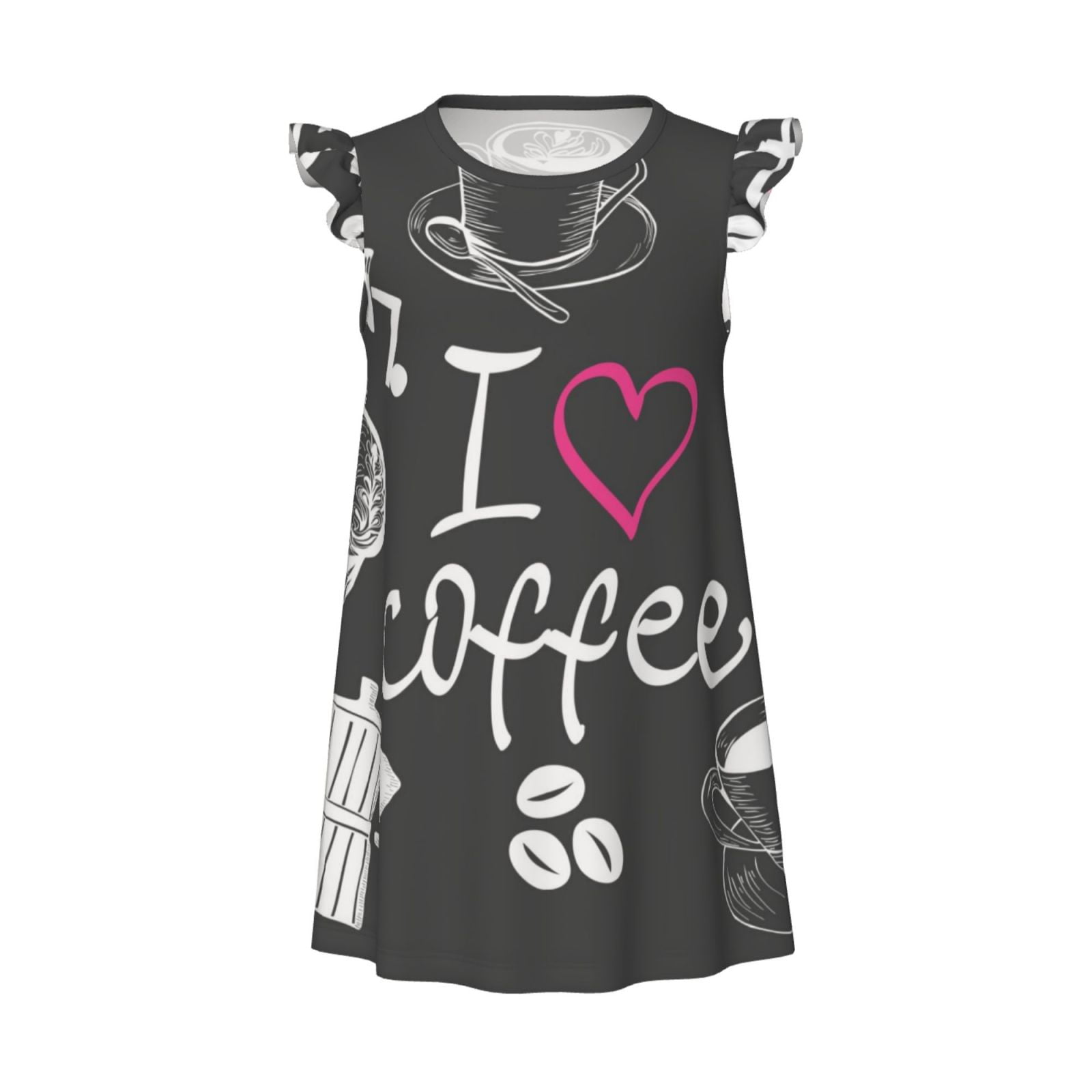 Xecao I Love Coffee Nightgowns for Girls: Elegant Princess Pajama ...