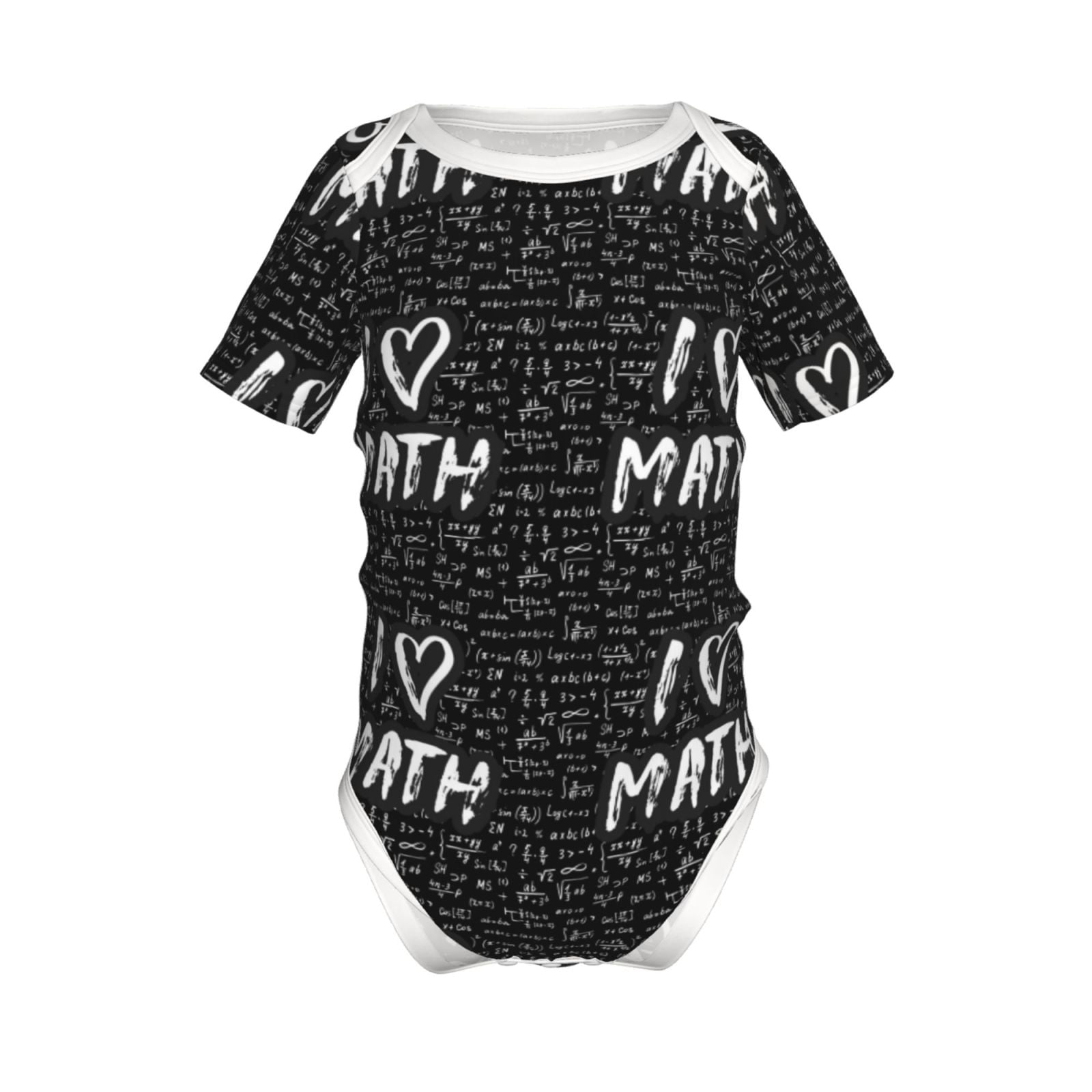 Xecao I love Math Pattern Baby Climbing Bodysuit Short Sleeve Onesie ...
