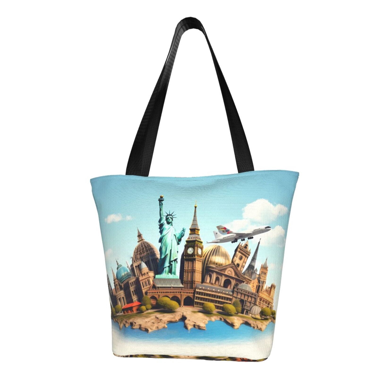 Xecao Iconic Global Landmarks for Tote Bag for Women -Tote Shoulder Bag ...