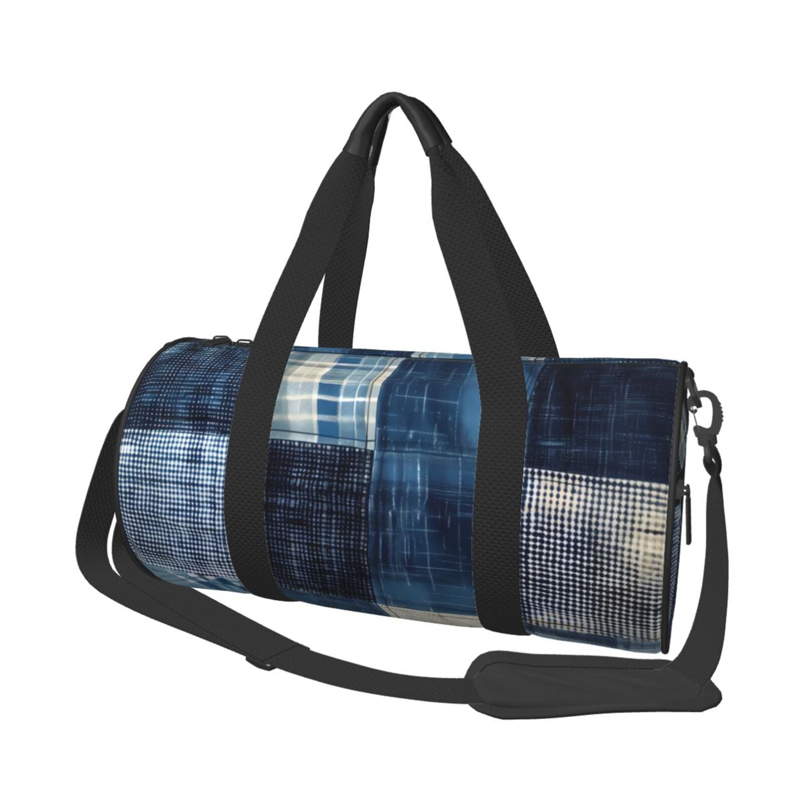 Xecao Indigo Patchwork Quilt Print Travel Duffle Bag, Bag Carry On Tote ...