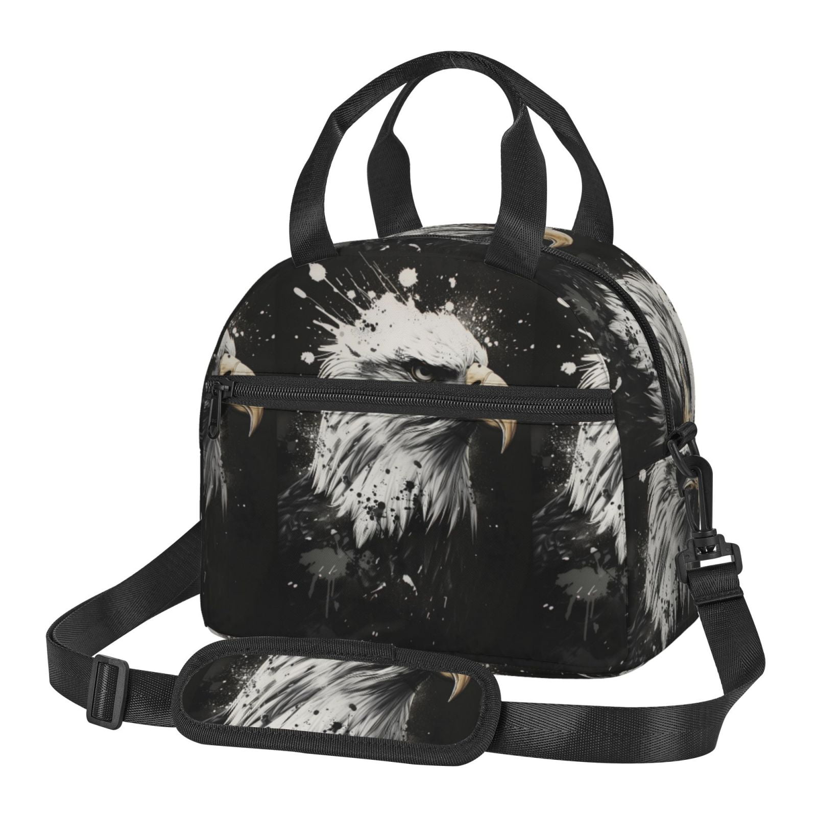 Xecao Ink Style Bald Eagle Print Insulated Lunch Box, Lunch Cags Lunch ...