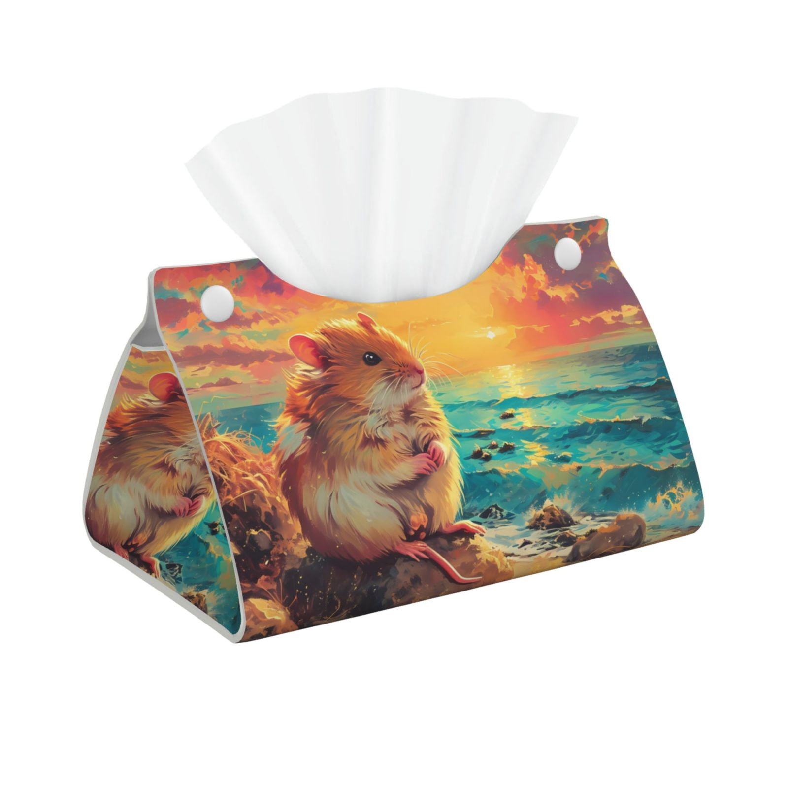 Xecao Island Beach Guinea Pig Print Tissue Box Cover,Modern PVC Leather ...