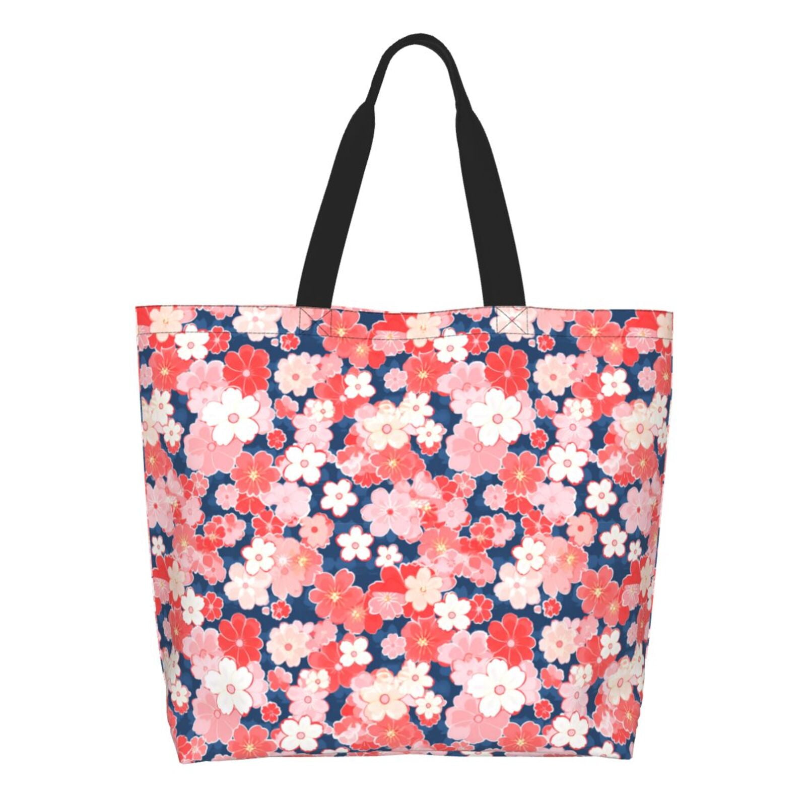 Xecao Japanese Cherry Blossoms for Tote Bag for Women, Tote Shoulder Bag with a littlw pocket ...