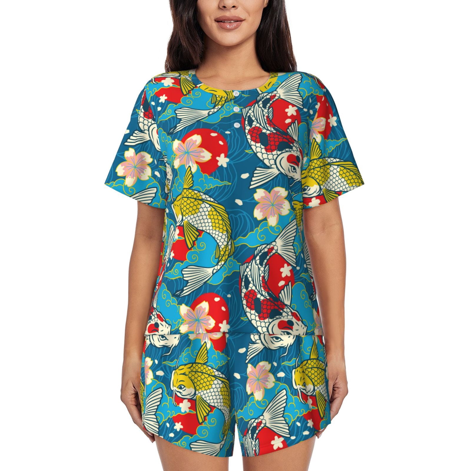 Xecao Japanese Koi print Swimsuit for women, Summer-ready, sporty style ...