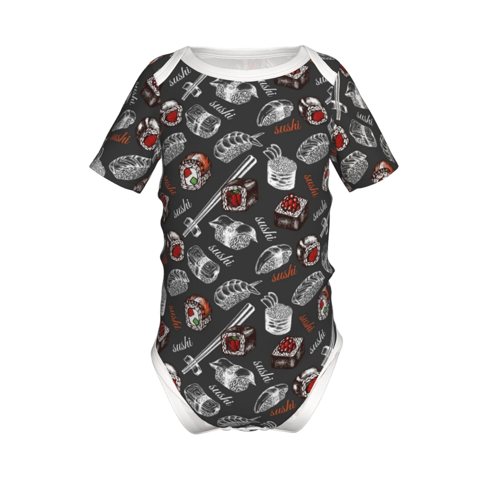 Xecao Japanese Sushi Hashi Pattern Baby Climbing Bodysuit Short Sleeve ...