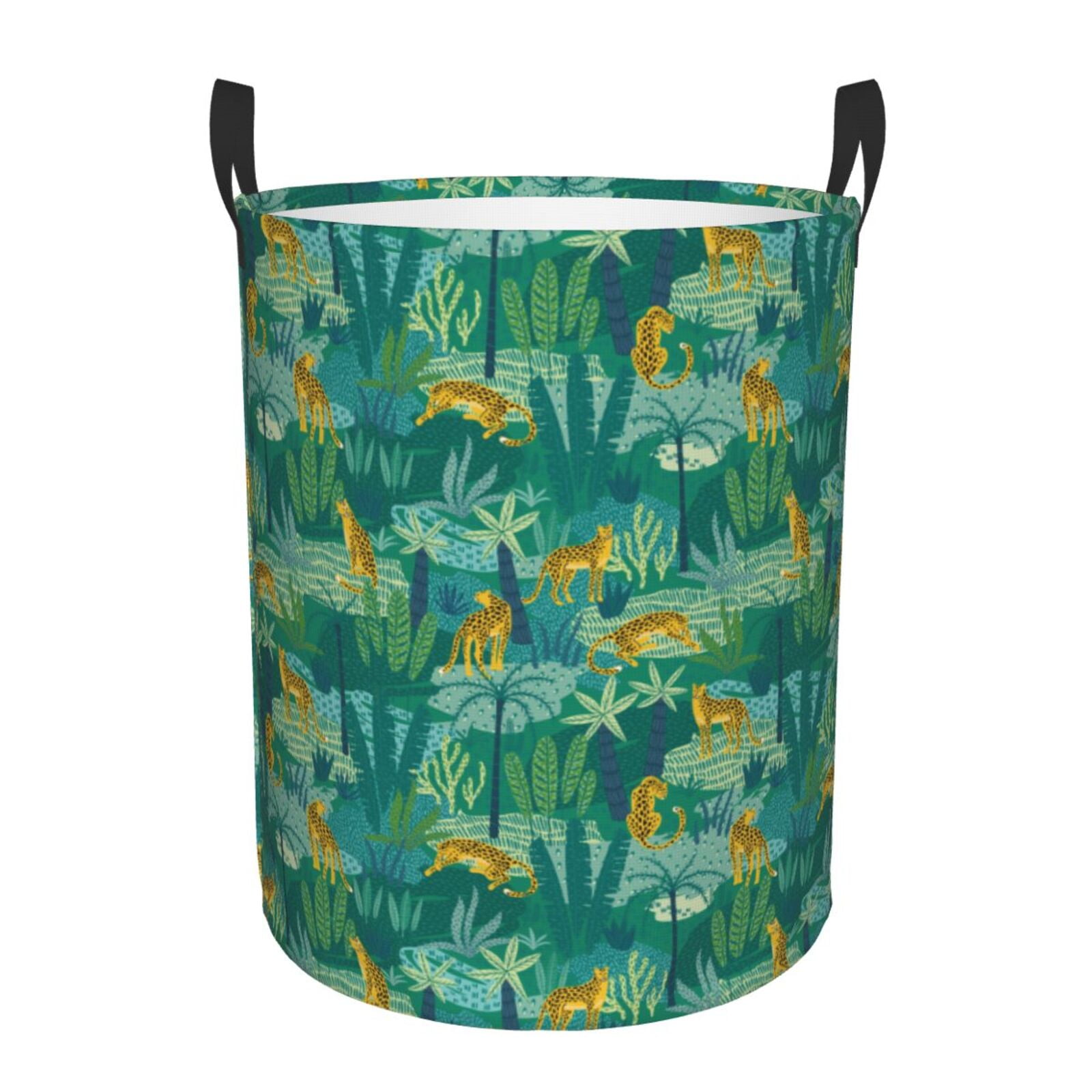 Xecao Jungle Leopard Print Laundry Hamper Basket,designed for Blanket ...