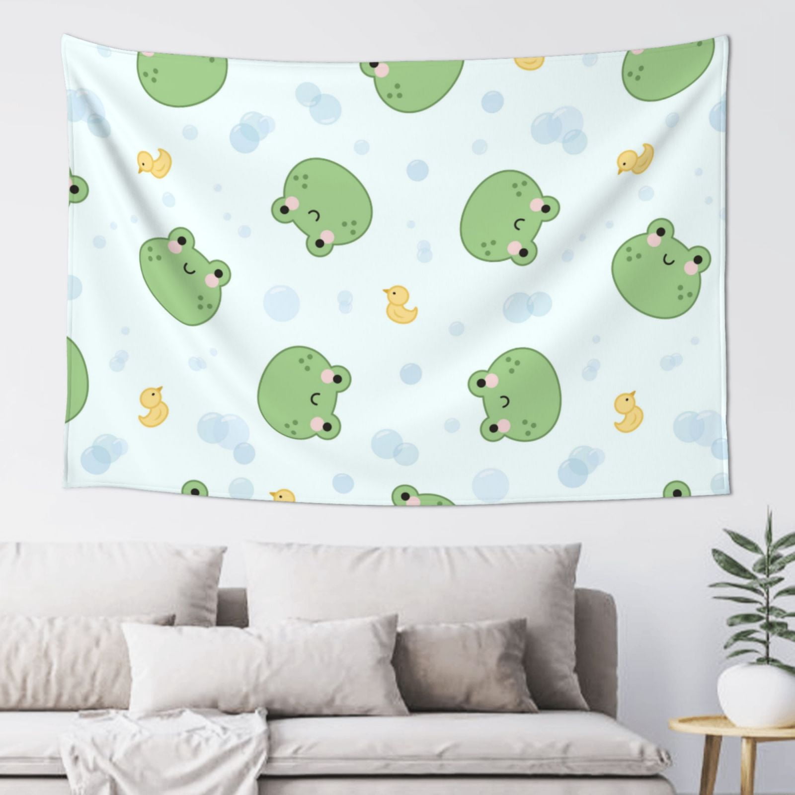 Xecao Kawaii Frogs Print Tapestry, Wall Hanging Room Funny Decor ...