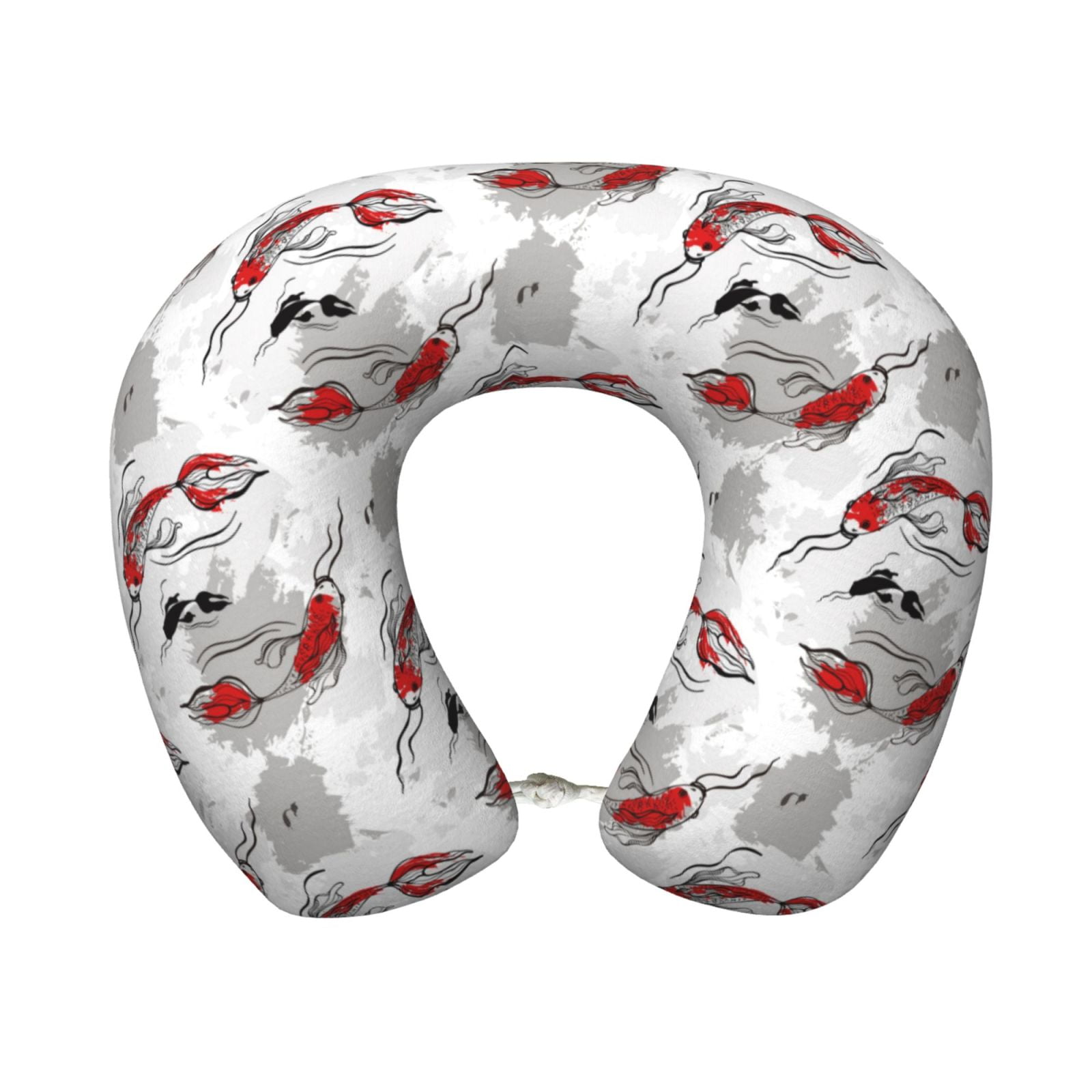 Xecao Koi Fish Print Memory Foam Cervical Neck Pillow Versatile U ...